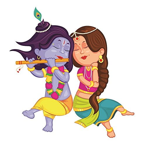 Asmi Collections PVC Wall Stickers Beautiful Little Radha Krishna - Walmart.com