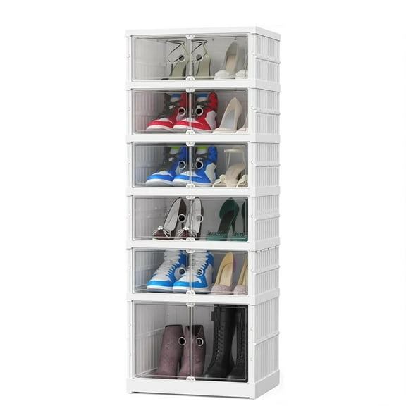 9-Tier Foldable Shoe Rack Organizer for Closet 36 Pairs Plastic Shoe ...