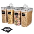 Asnews Kitchen Cereal Containers Storage Set with Lids – 4 Pack 2.5L/84 ...