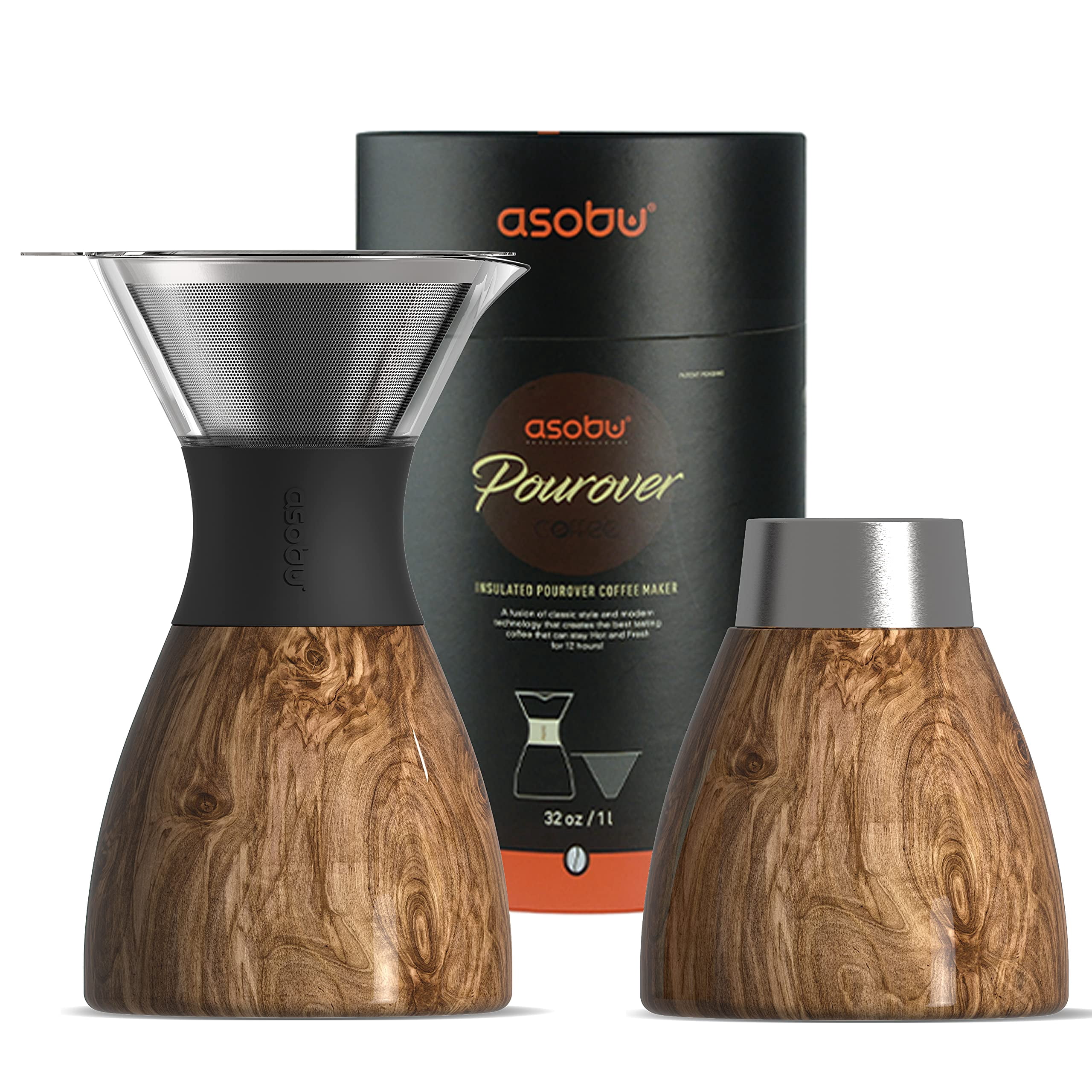 Asobu Insulated Pour Over Coffee Maker (32 oz.) Double-Wall Vacuum ...