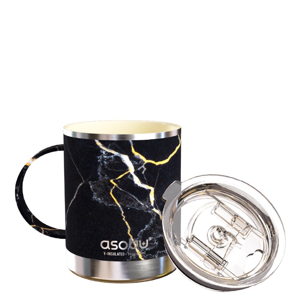 Asobu Ultimate Stainless Steel Ceramic Inner Coating Coffee Mug with Double Walled Copper Lining ...