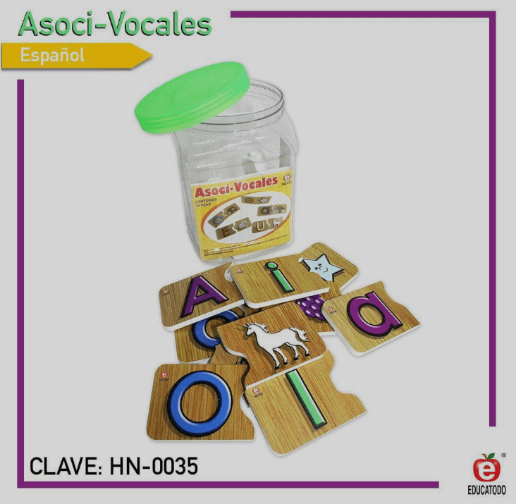 Asoci-Vocales, Association Vowel Puzzle Game in Spanish - Walmart.com