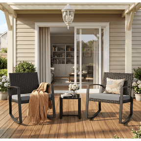 Pirecart 5-Piece Outdoor Patio Dining Table Set with 4 Stackable ...