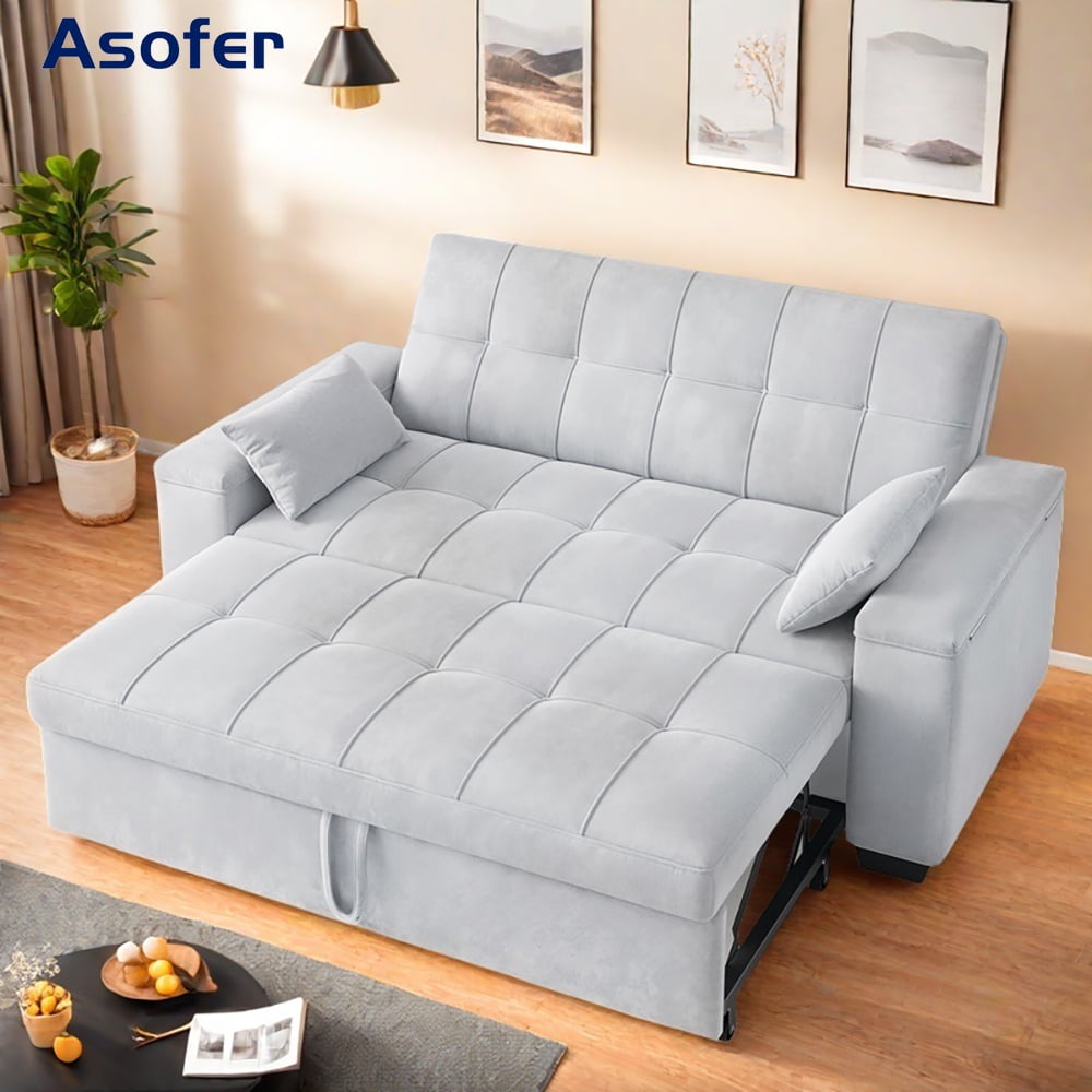 Asofer 3 in 1 Convertible Sofa Bed with Pull Out Couch, Storage ...