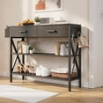 "Asofer 39"" Entrance Tall Console Table - Multipurpose Storage Shelves ...