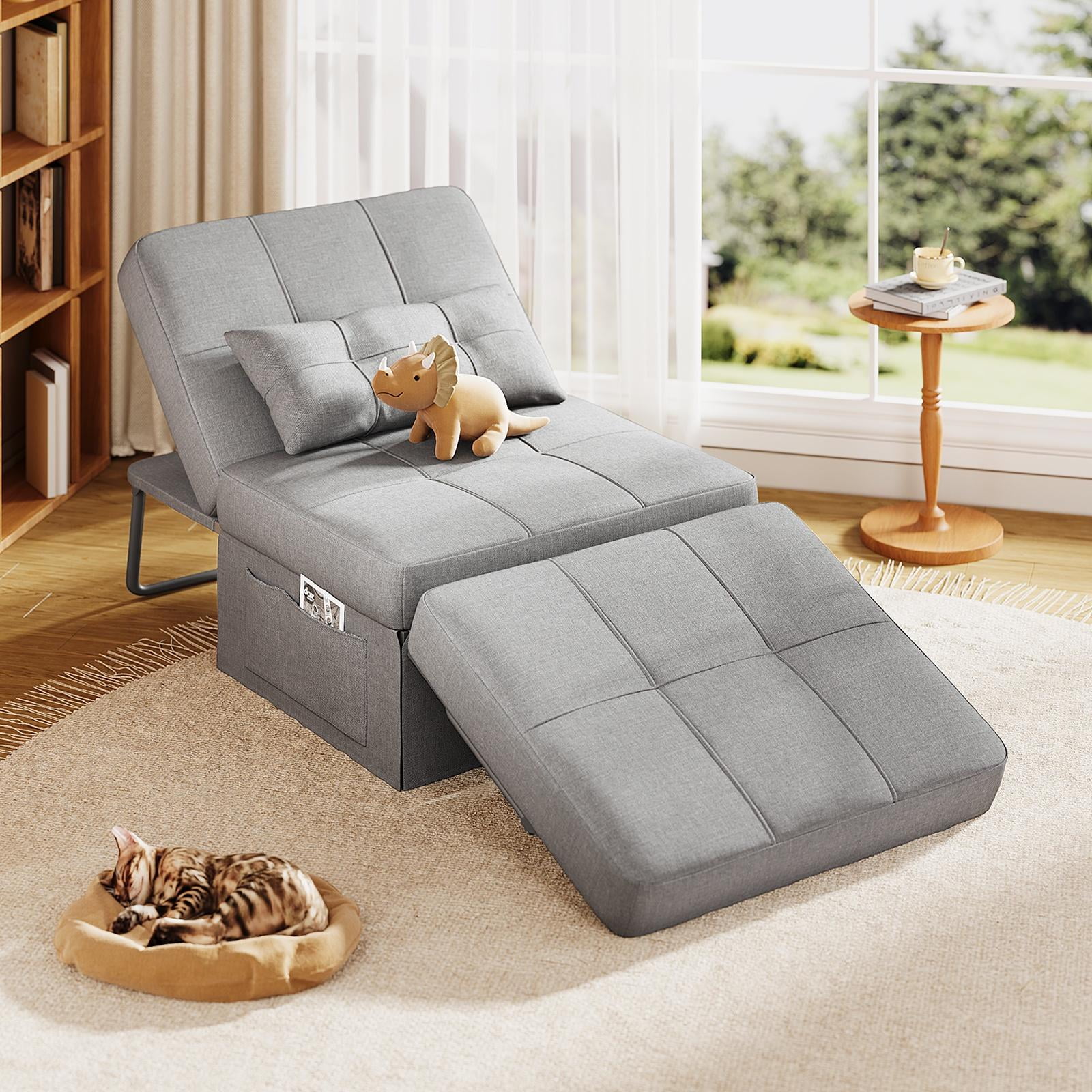 Asofer 4 in 1 Sofa Bed Chair with Pillow, Adjustable Backrest, for ...