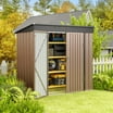AECOJOY 4x7.5ft Easy Assembly Backyard Metal Storage Shed with Triple ...