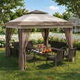 Asofer Patio Furniture Set, Outdoor Rattan Conversation Set include ...