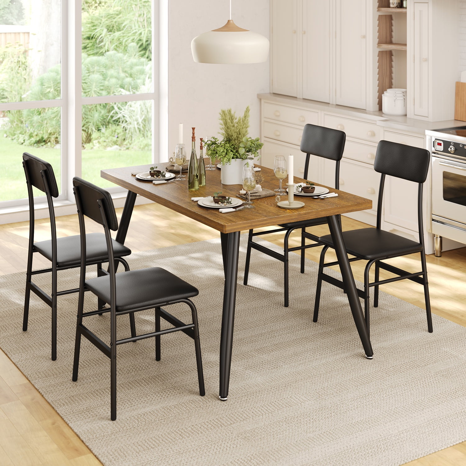 Asofer Dining Table Set for 4, Dining Room Set, Kitchen Table and ...