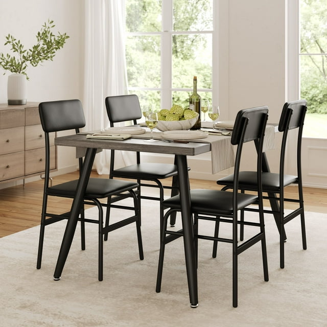 Asofer Dining Table Set for 4, Modern Wood Kitchen Table and ...