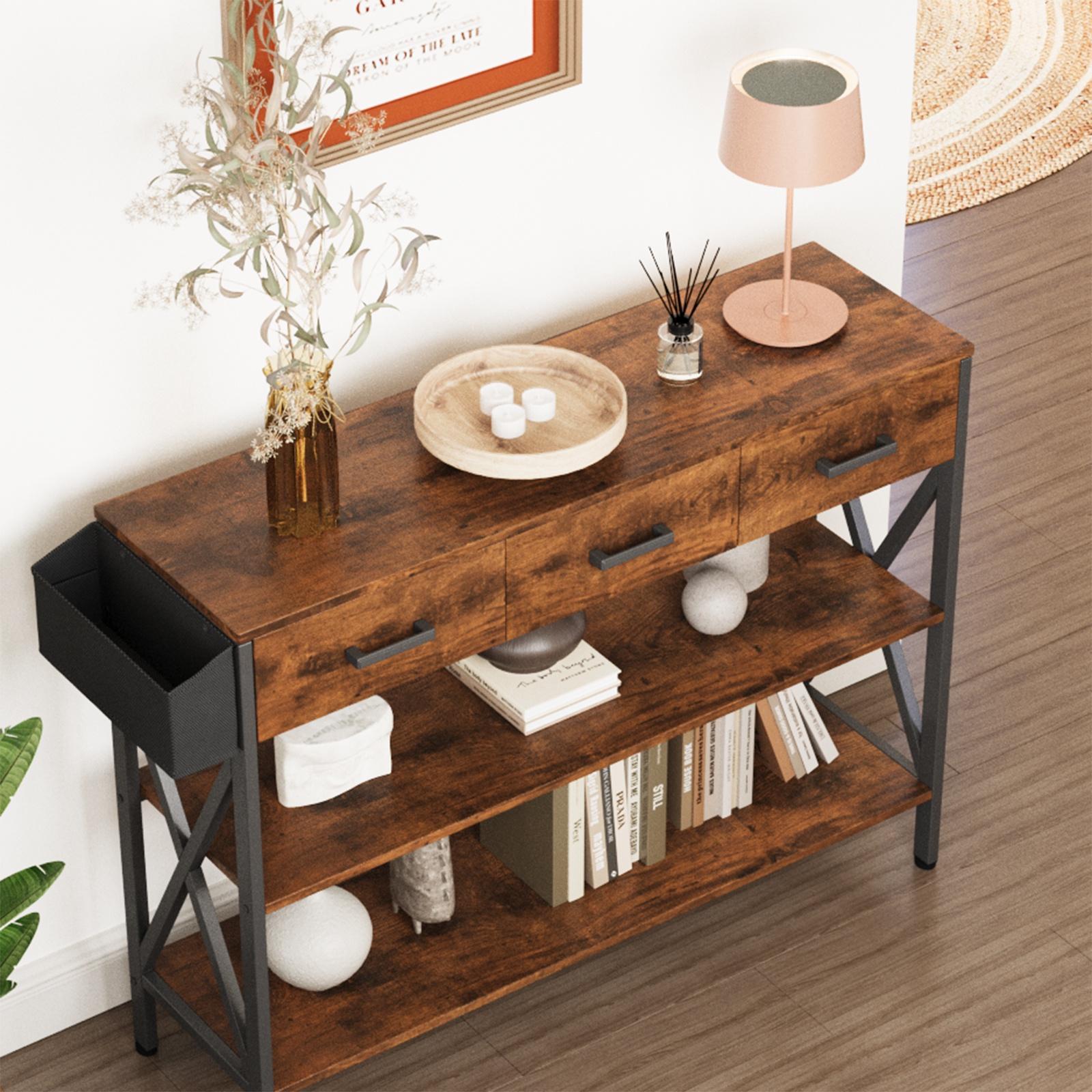 Cfowner Retro Slim Console Table,Easy Assembly Console Sofa Table with ...