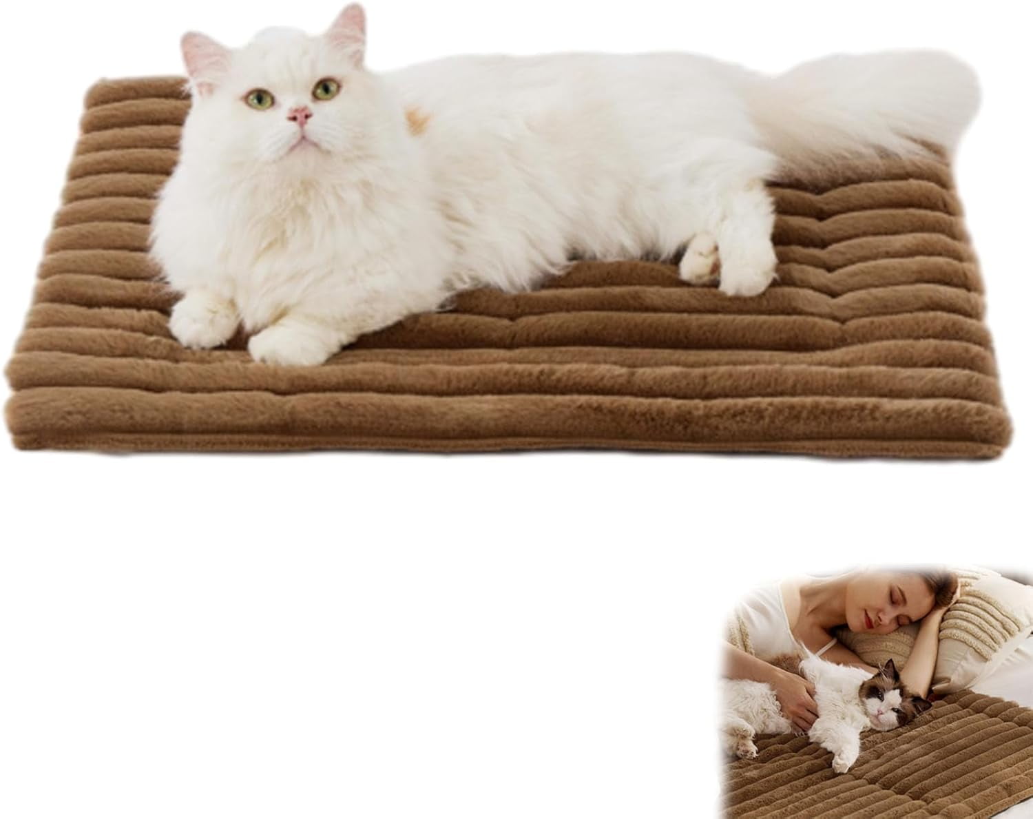 Asolla Cat Bed - Self Warming Pet Mat with Thermal Reflective Mat, Non ...