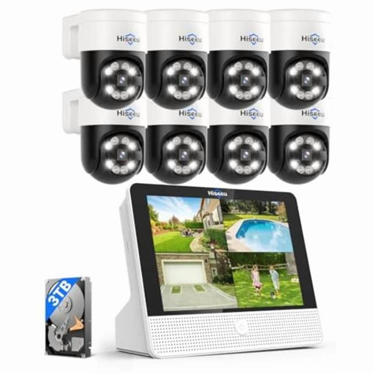 Asonic NT84240 Hiseeu 4K PoE Security Camera System with 12 in. Monitor ...