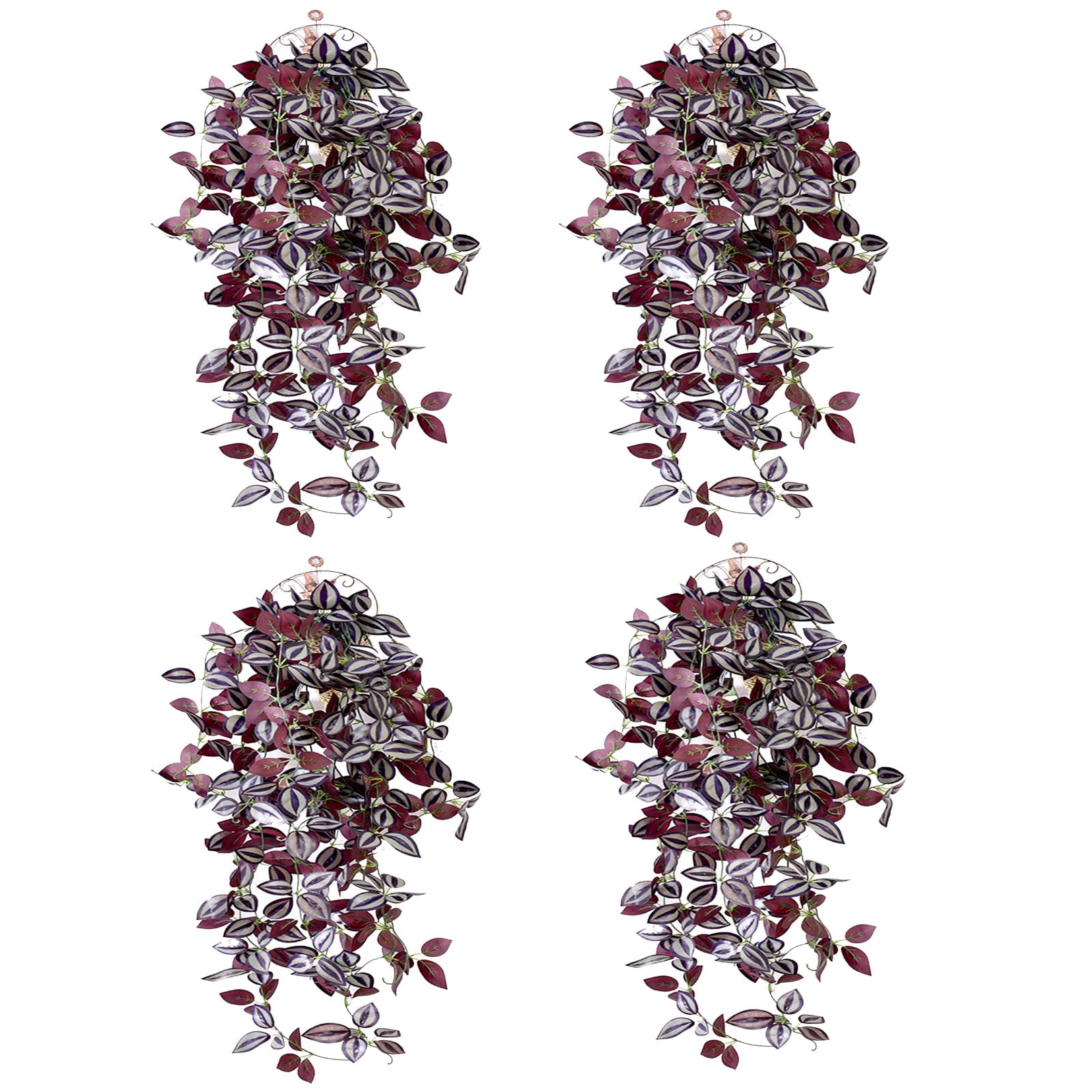 Asopetch 4pcs Purple Eyebrow Leaves Artificial Hanging Plants, Fake ...