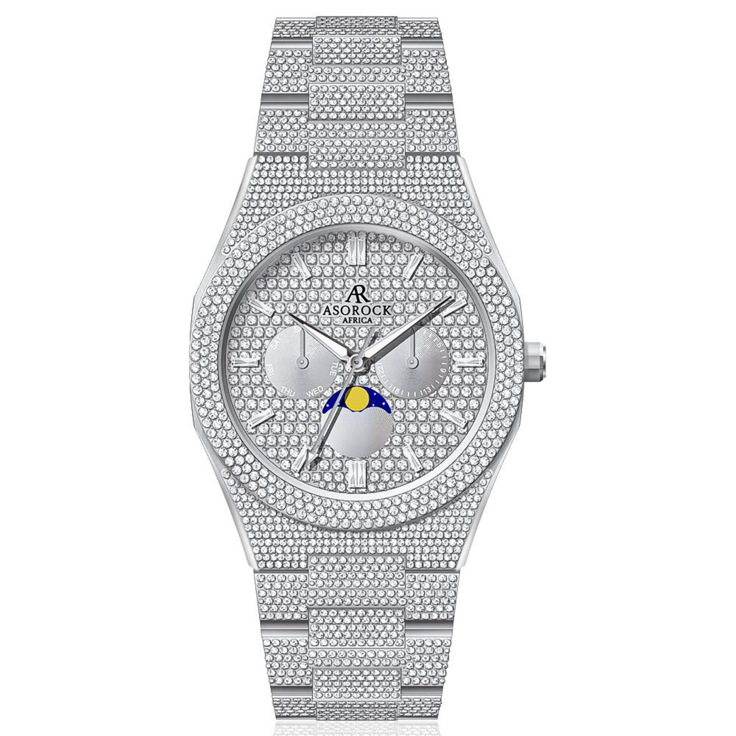 Asorock Watches | White Gold | Fully iced out diamond transporter ...