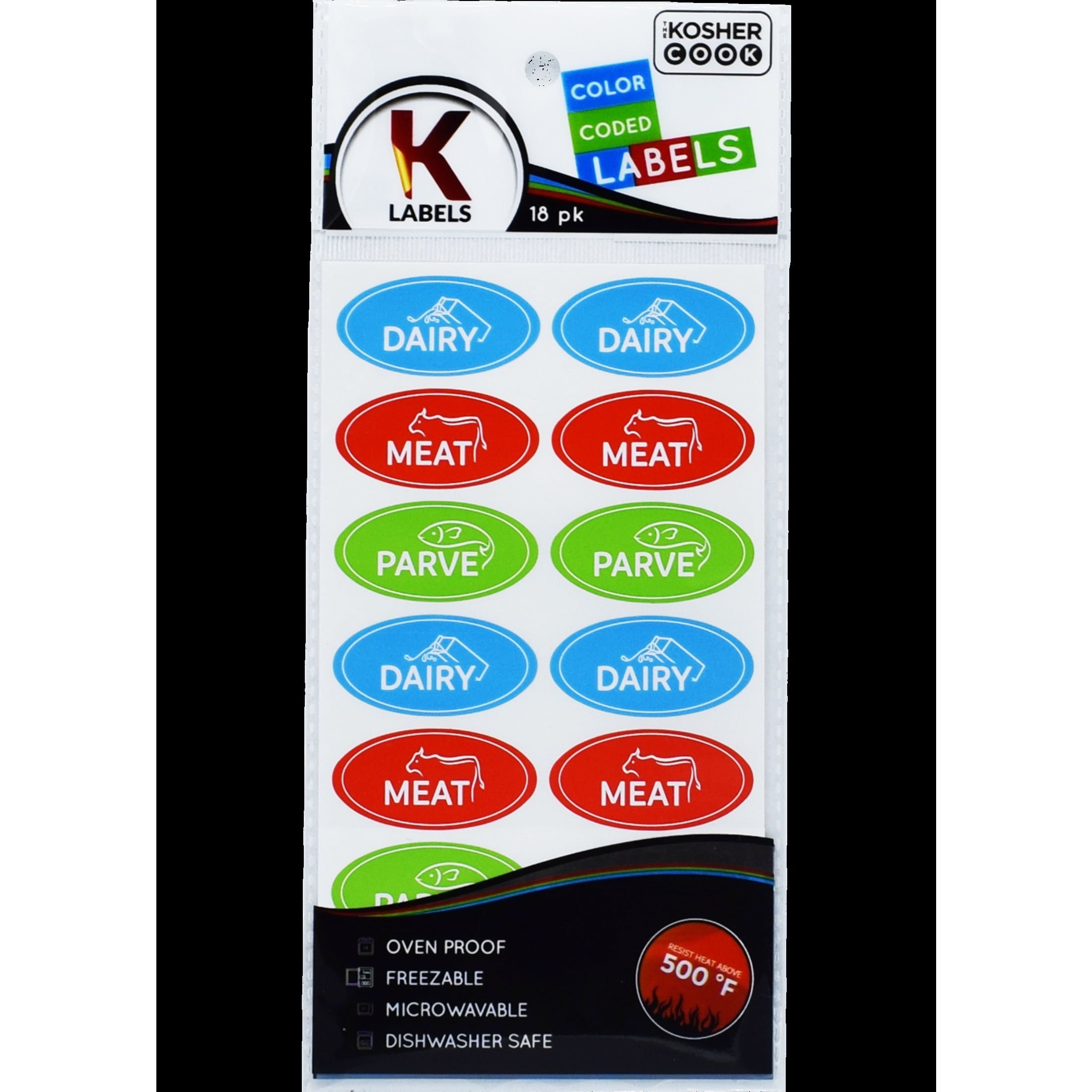 Aspaclaria Judaica & Wine - Kosher Labels 24 Pcs. Meat Dairy & Parve ...