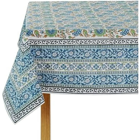 -Asparagus Green 60x60 Inches Square 100% Cotton Hand Block Print ...