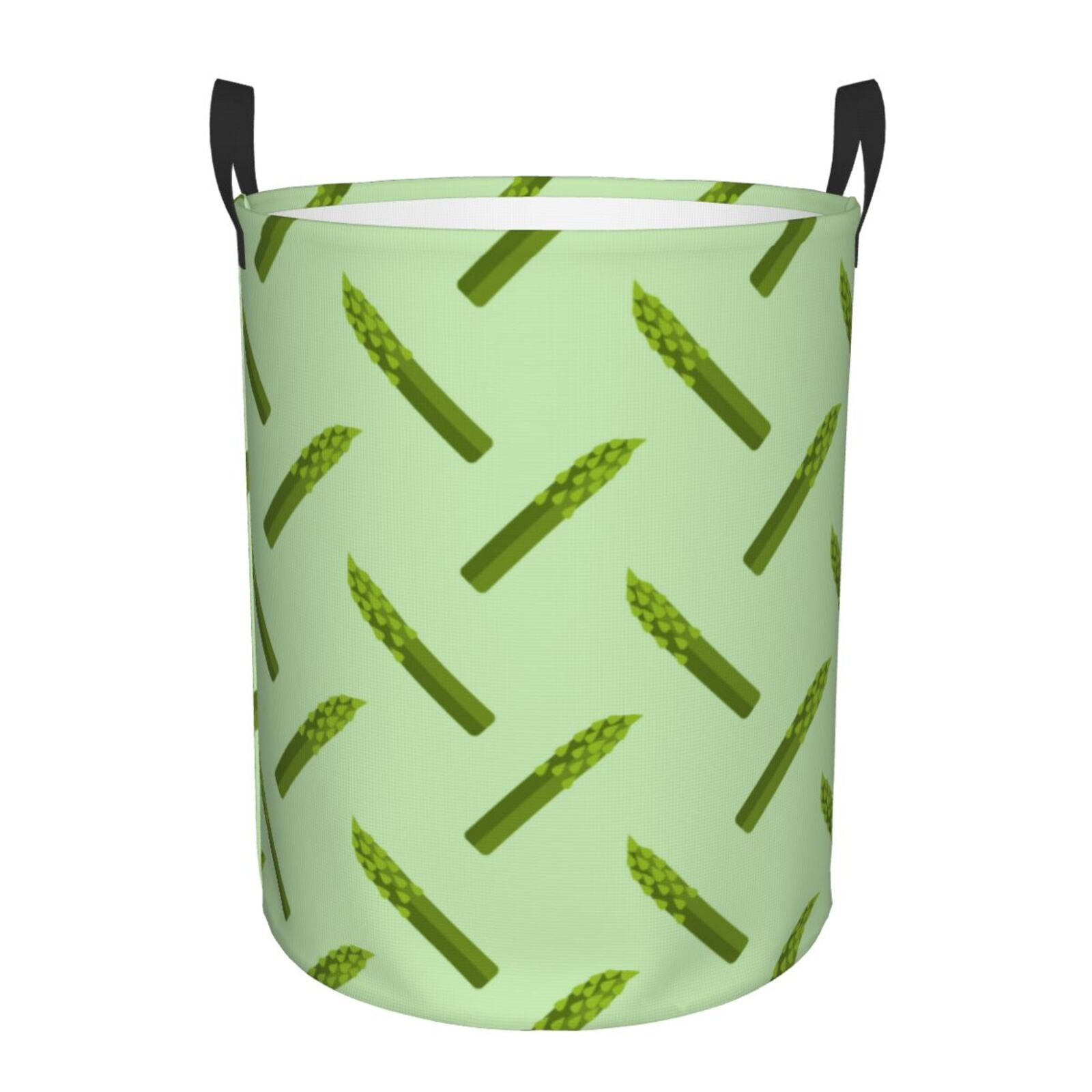 Asparagus Pattern green Laundry Basket with Handles - Freestanding ...