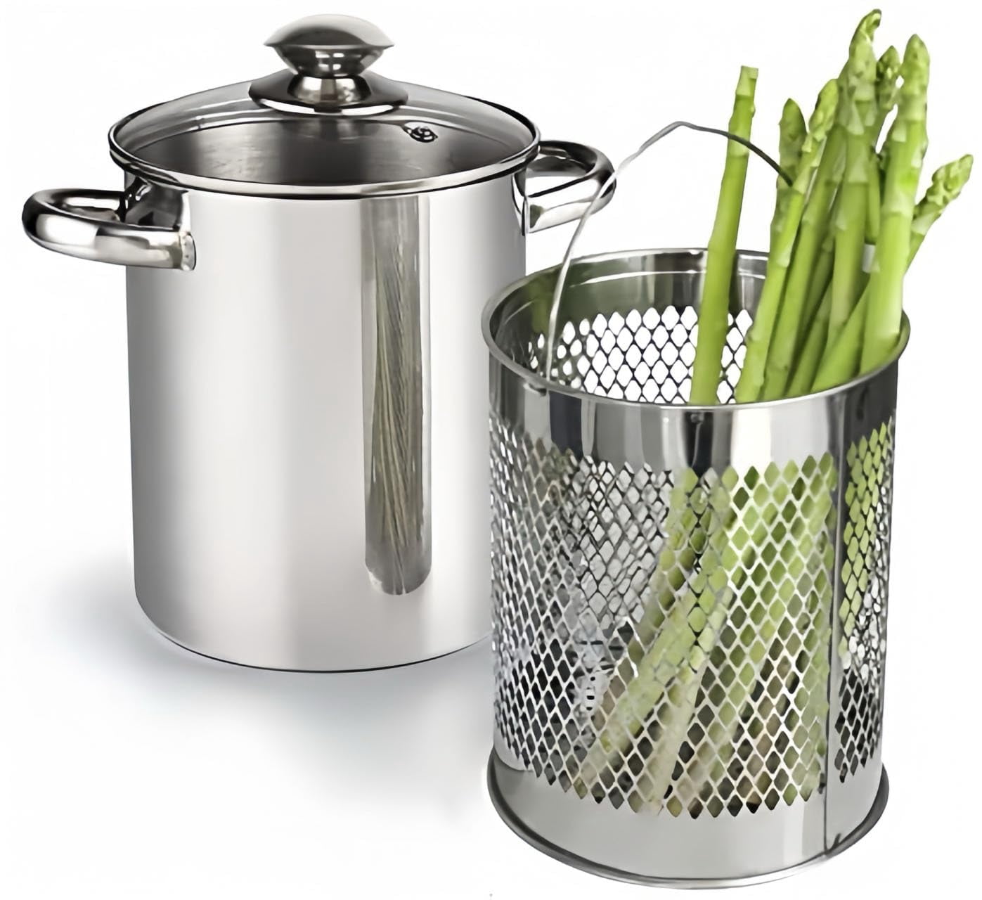 Asparagus Pot Stainless Steel Steamer Cooker With Basket And Lid Pasta ...