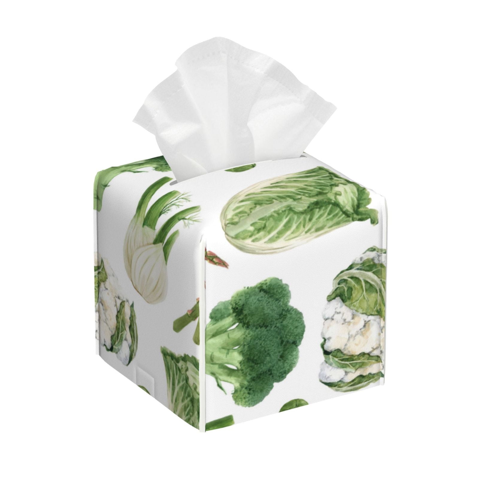 Asparagus Print broccoli Tissue Box Cover, Tissue Box Holder, Square ...