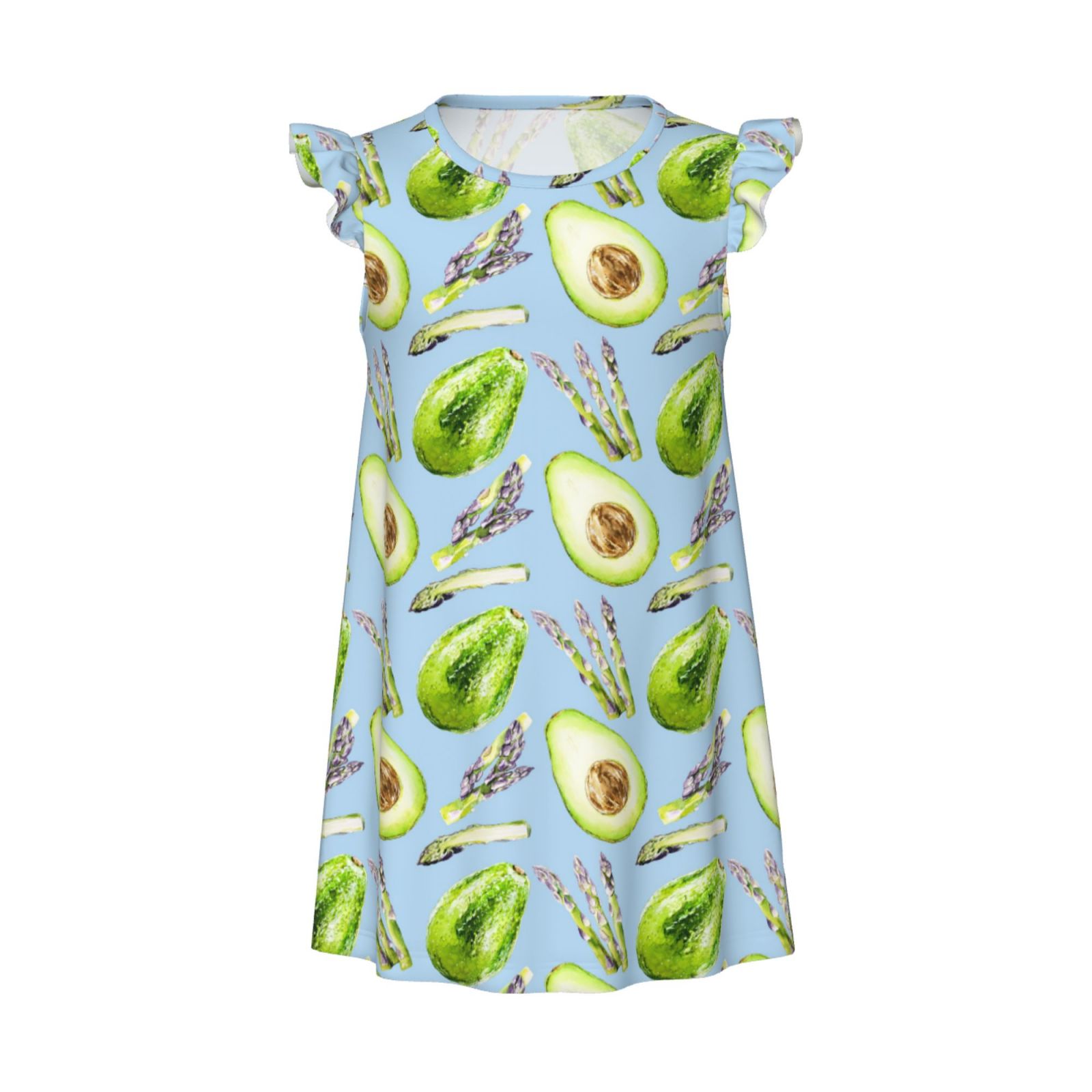 Asparagus avocado Girls Nightgowns, Short Sleeves Princess Dress, Girls ...