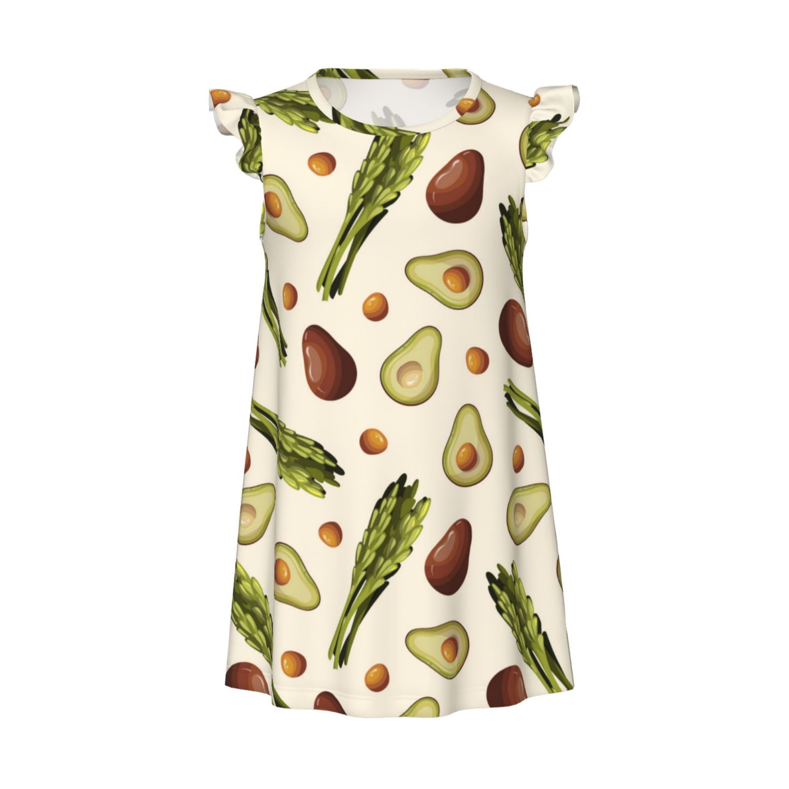 Asparagus avocado Pattern Girls Nightgowns, Pajamas for Girls, Soft ...