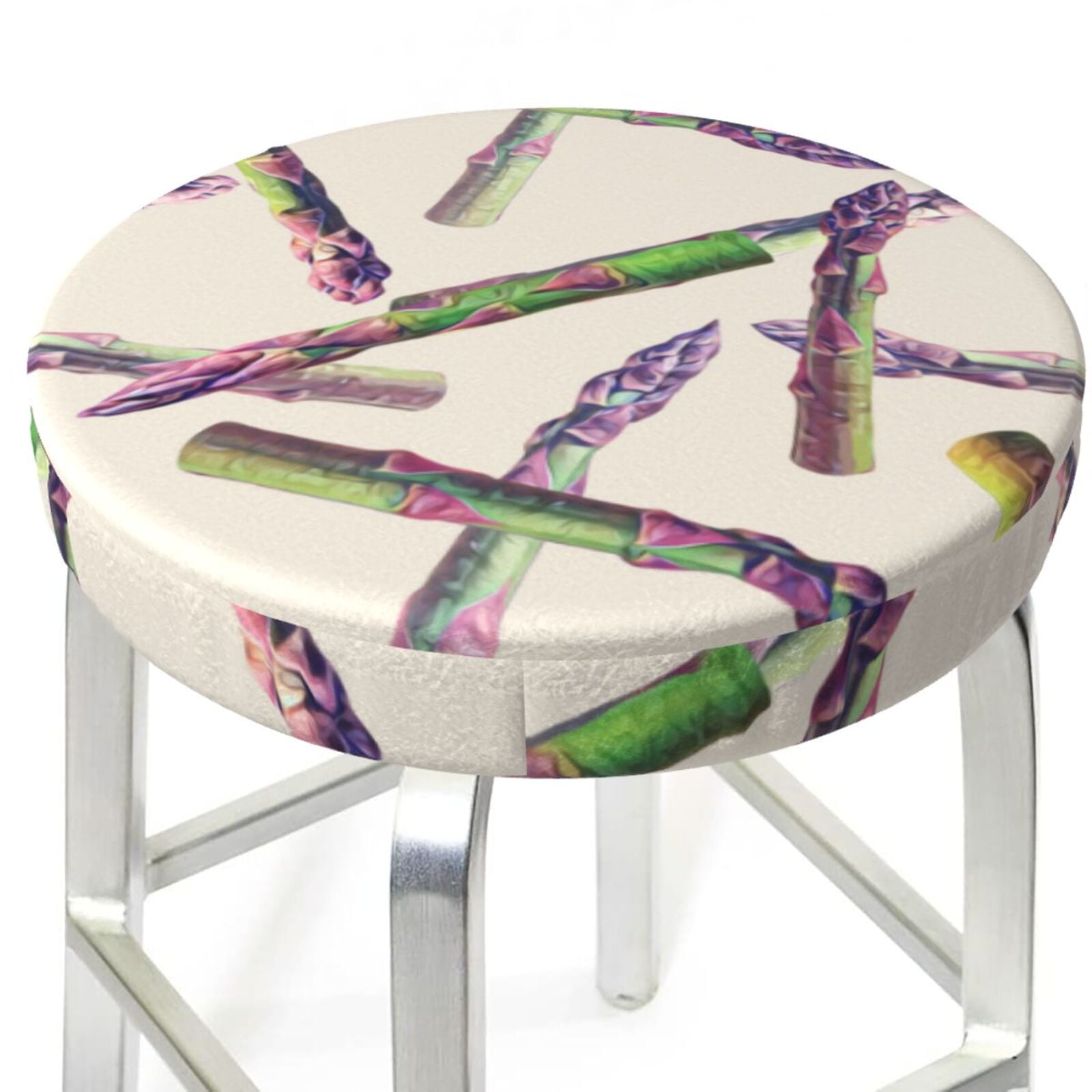Asparagus colorful Print Round Bar Stool Seat Covers, Elastic Round ...