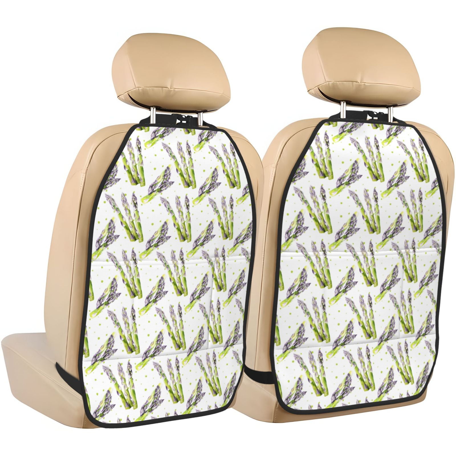 Asparagus polka dots Backseat Car Organizer, 2 Pack Kick Mats Back Seat ...