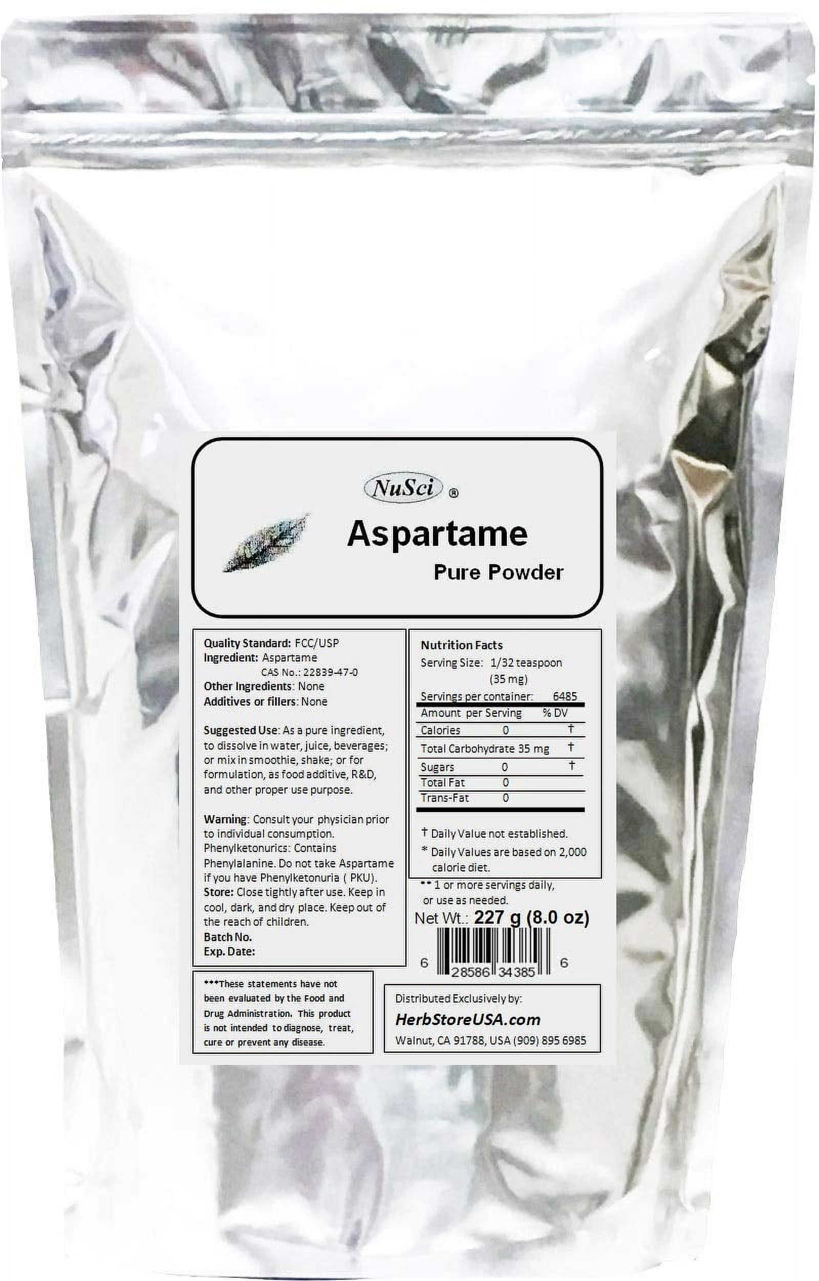 Asparame Pure Powder 227 grams (8.0 oz) Low Calorie Sweeener - Walmart.com
