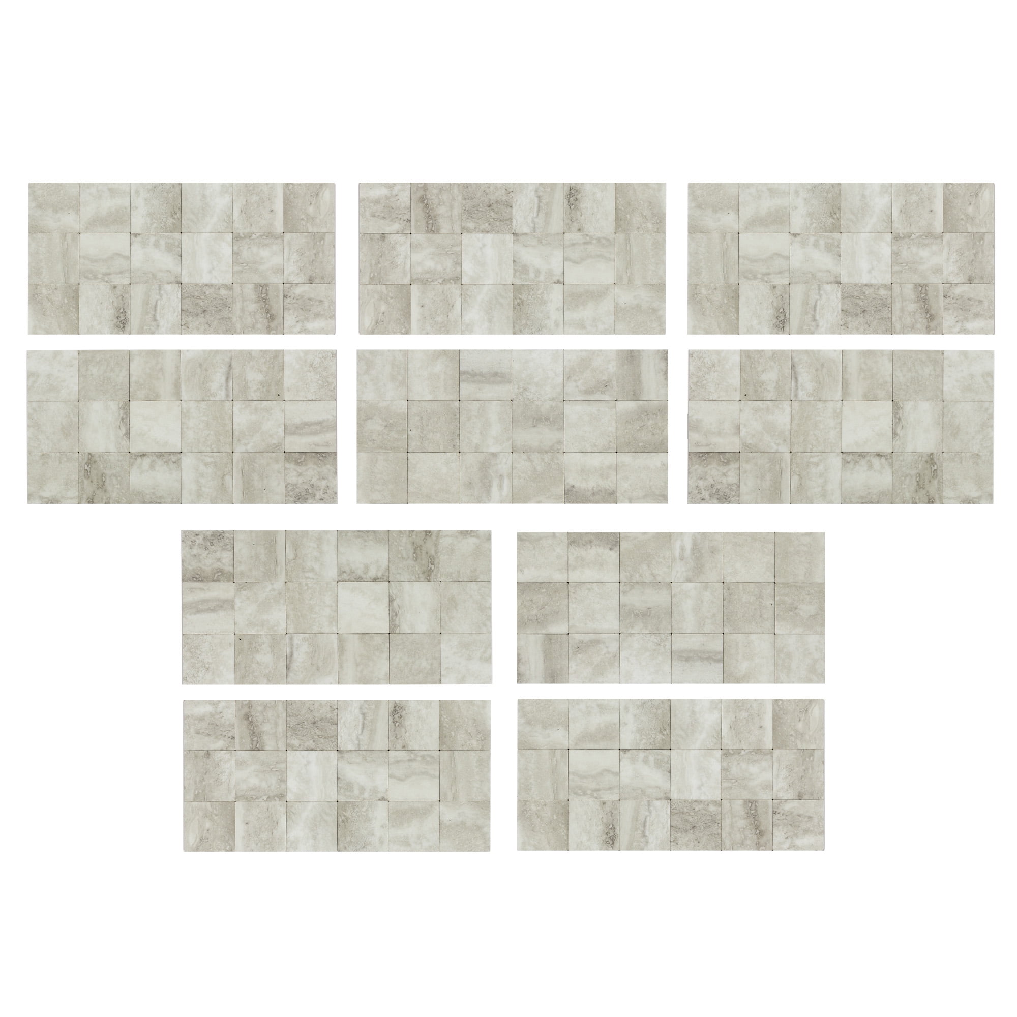 Aspect Collage 12in x 6in Peel and Stick Backsplash in Bone Porcelain ...
