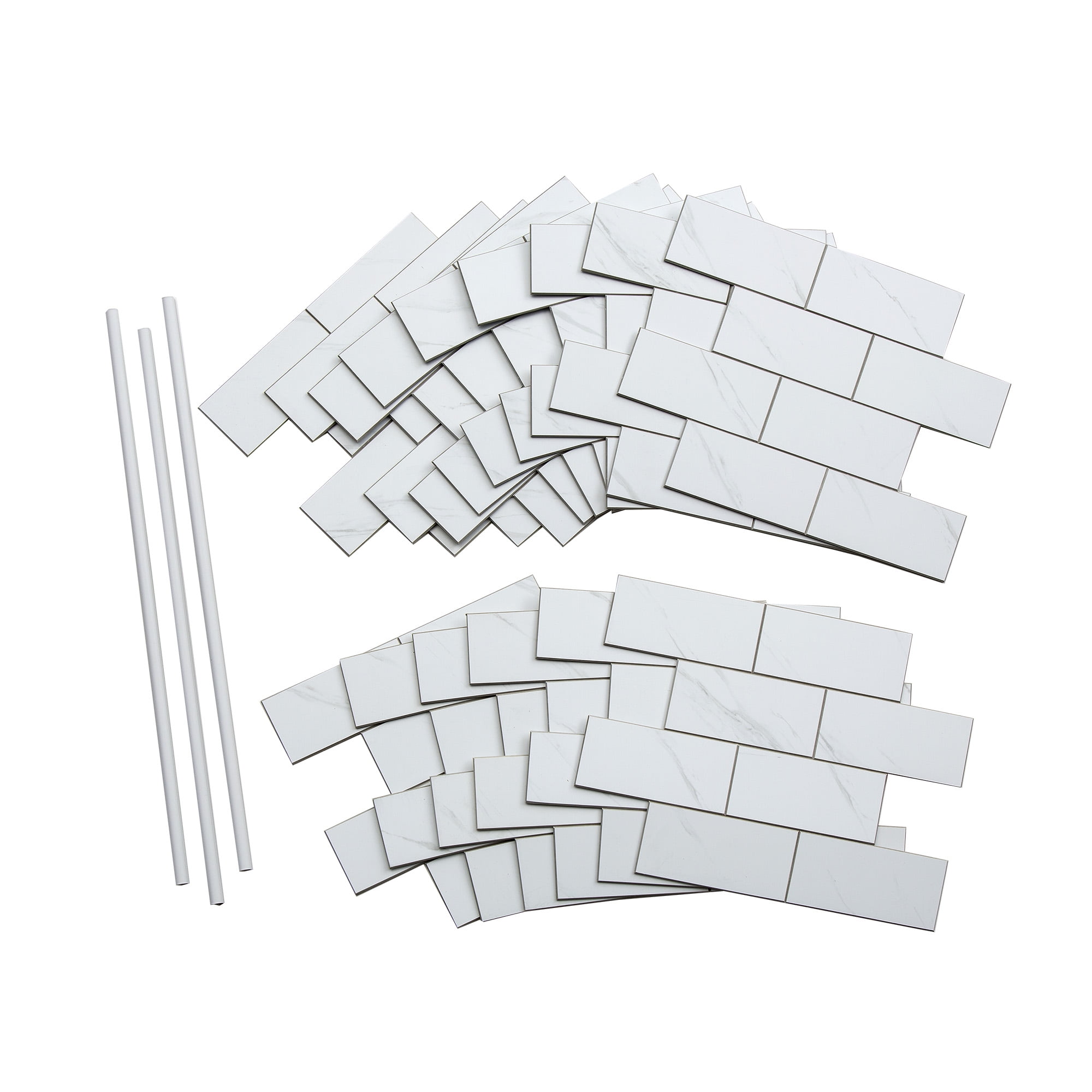 Aspect Collage Backsplash Kit, Peel & Stick, 14.9x11.75in, Carrara ...