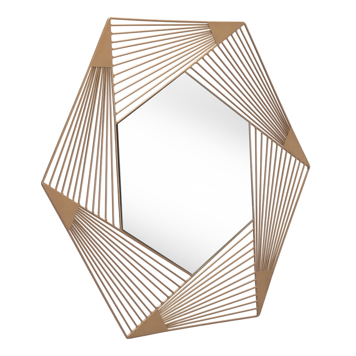 Free Shipping! Aspect Hexagonal Copper Mirror Elegant 24 Inch Home Office Accent - Walmart.com ...