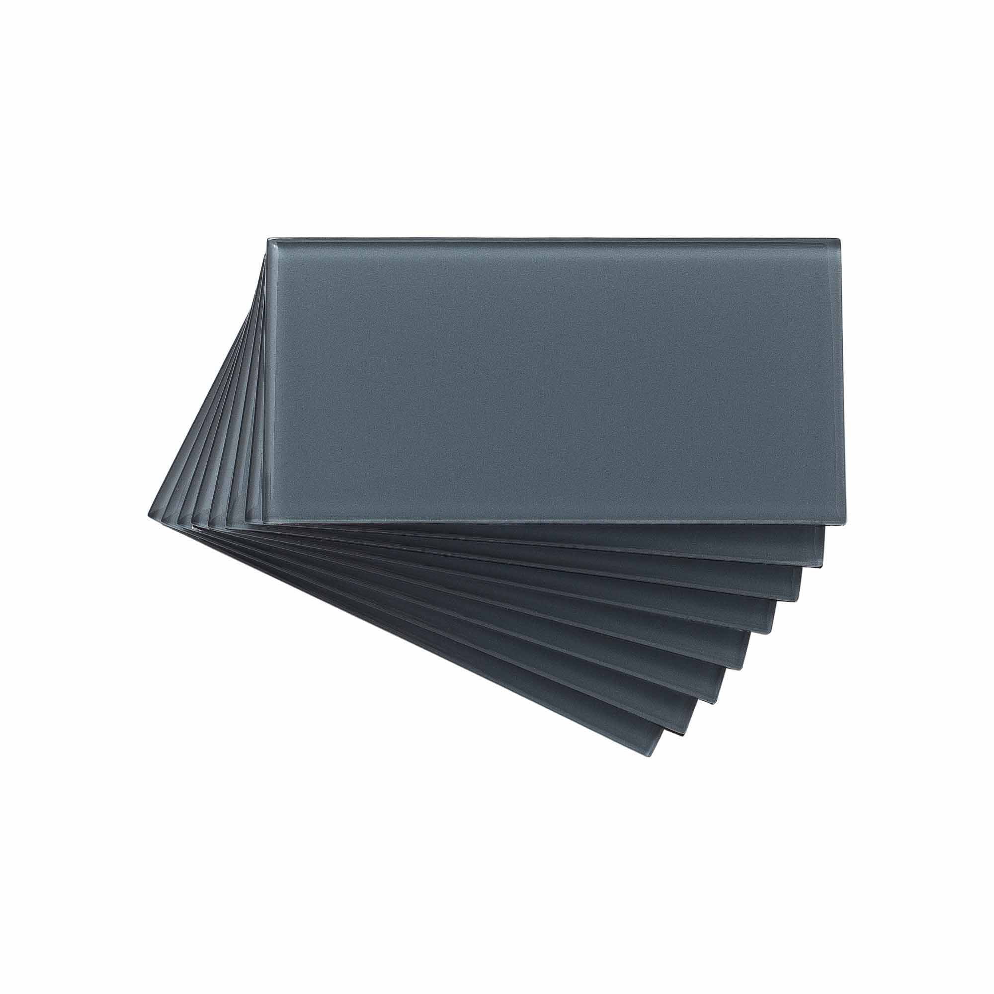 Aspect Peel and Stick Backsplash 3in x 6in Storm Cloud Glass Backsplash ...