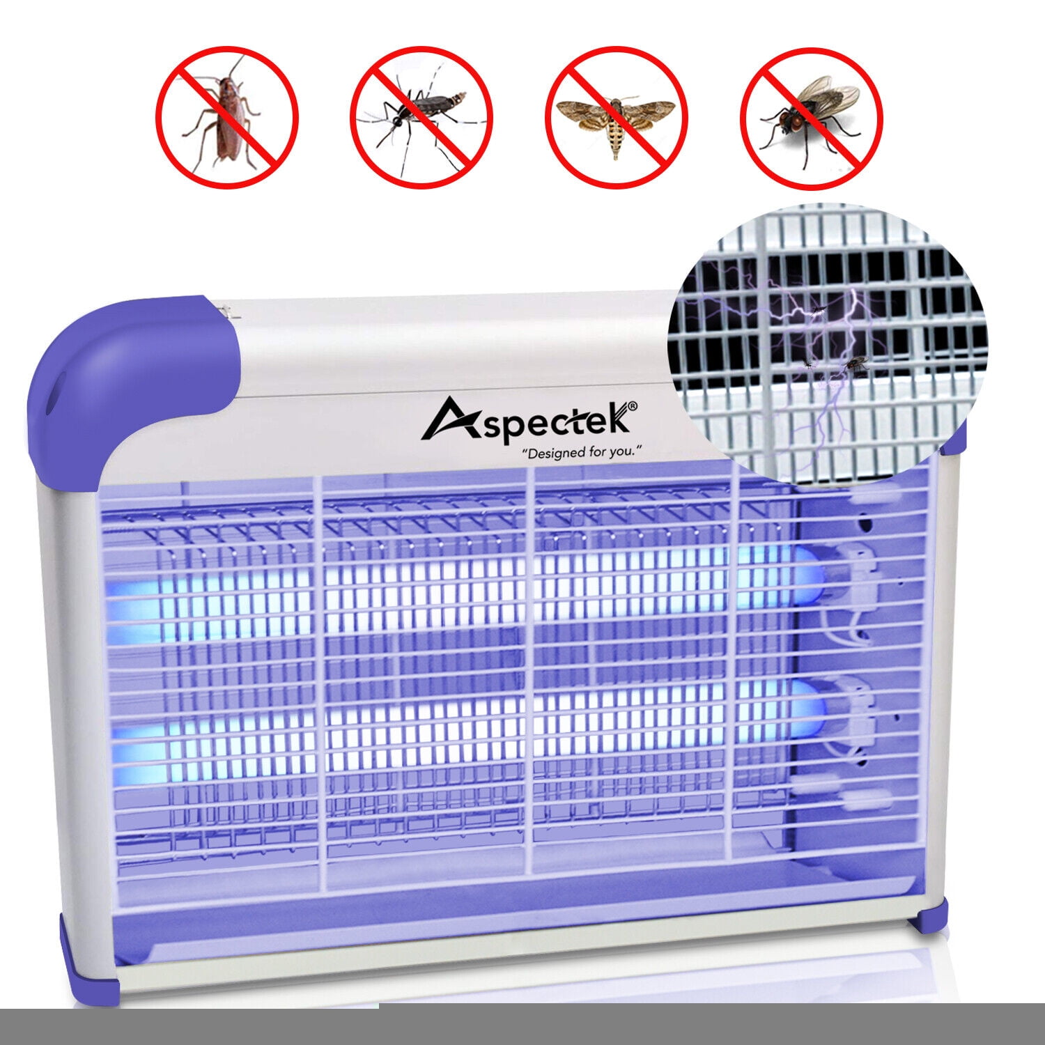 Aspectek Bug Zapper & Electric Indoor Insect Killer Mosquito, Bug, Fly ...