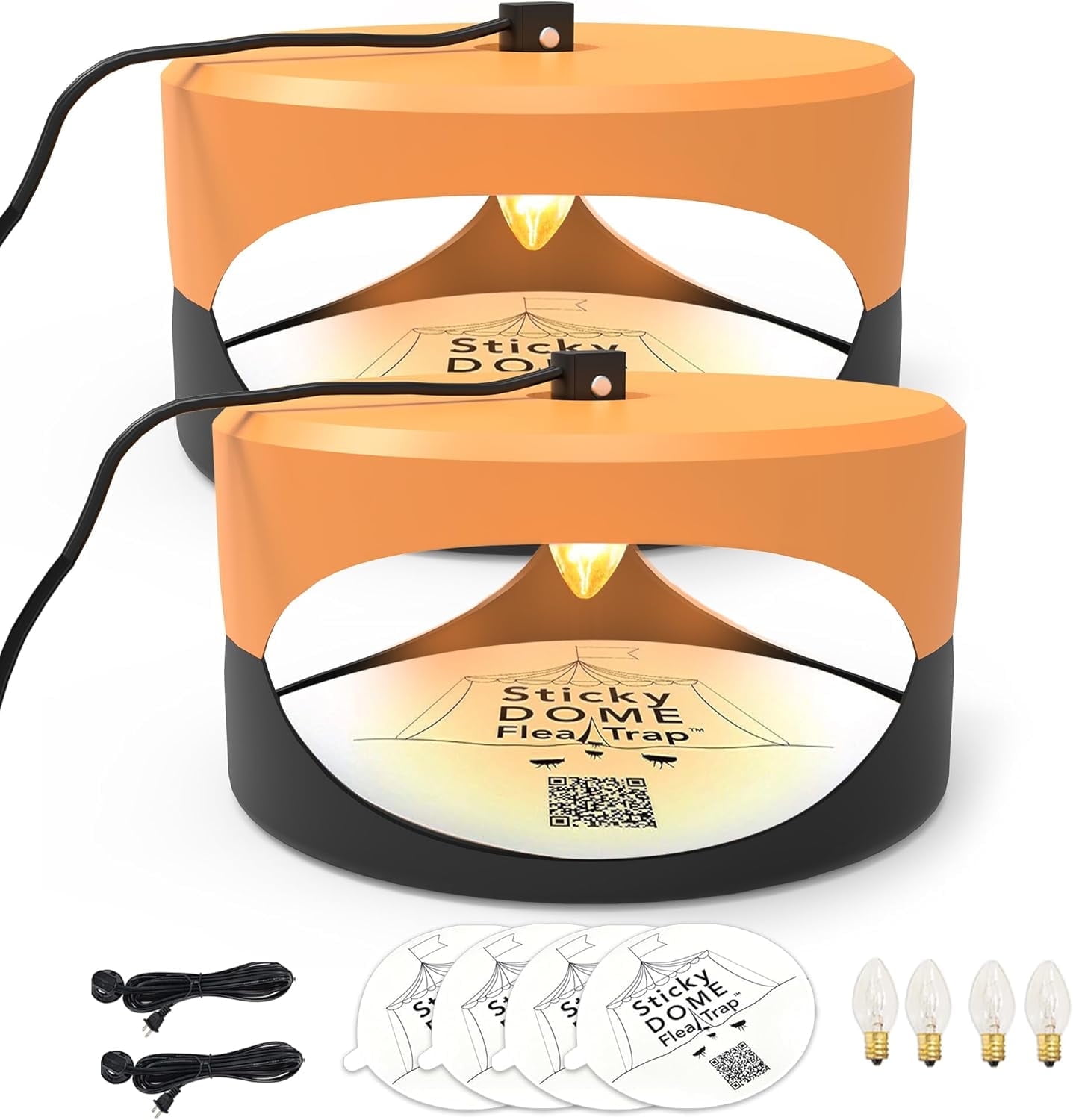 Aspectek Sticky Dome Flea and Bed Bug Trap – Orange & Dark Grey (2-Pack ...