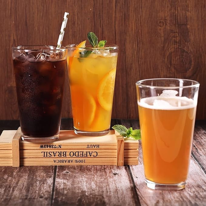 Aspen Brands Pint Beer Glasses, set of 24 Highball and Mixing Glasses 16 oz Tall Clear Drinking ...