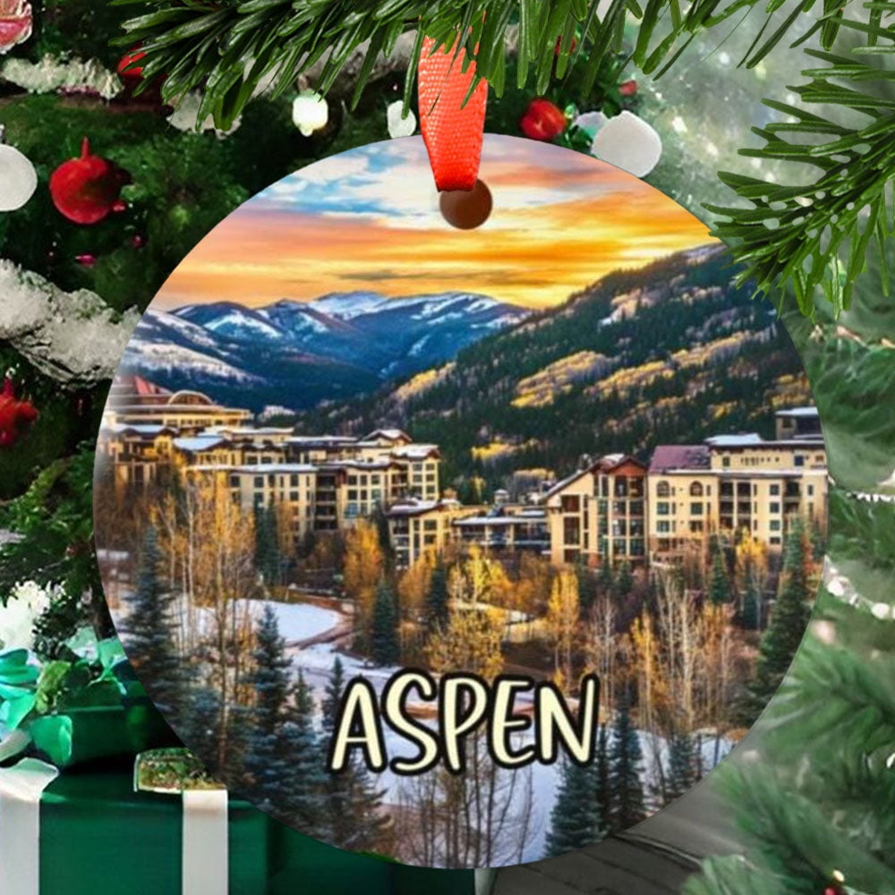 Aspen Christmas Ornament, Ceramic/Acrylic - Aspen Pacific Islands ...