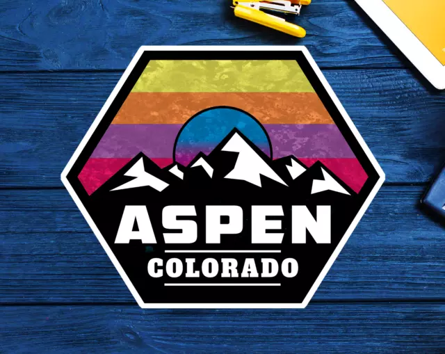 Aspen Colorado Decal Sticker Skiing Sticker Ski Snowboarding Indoor ...