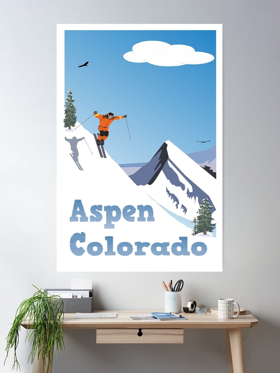 Aspen,Colorado,Rocky Mountain, Ski Poster Poster Wall Art, Modern Wall ...