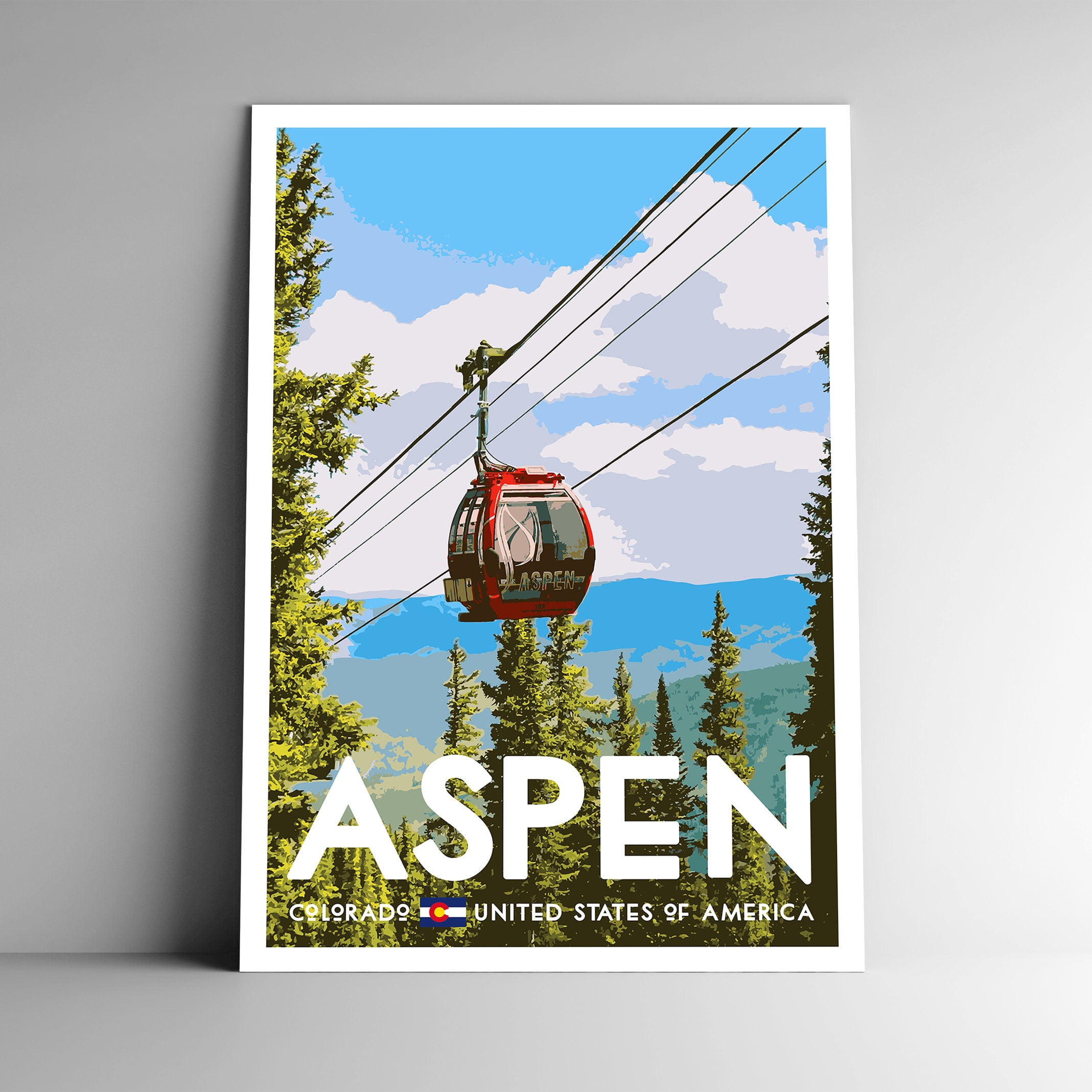 Aspen Colorado Travel Poster / Postcard WPA Style Retro - Walmart.com