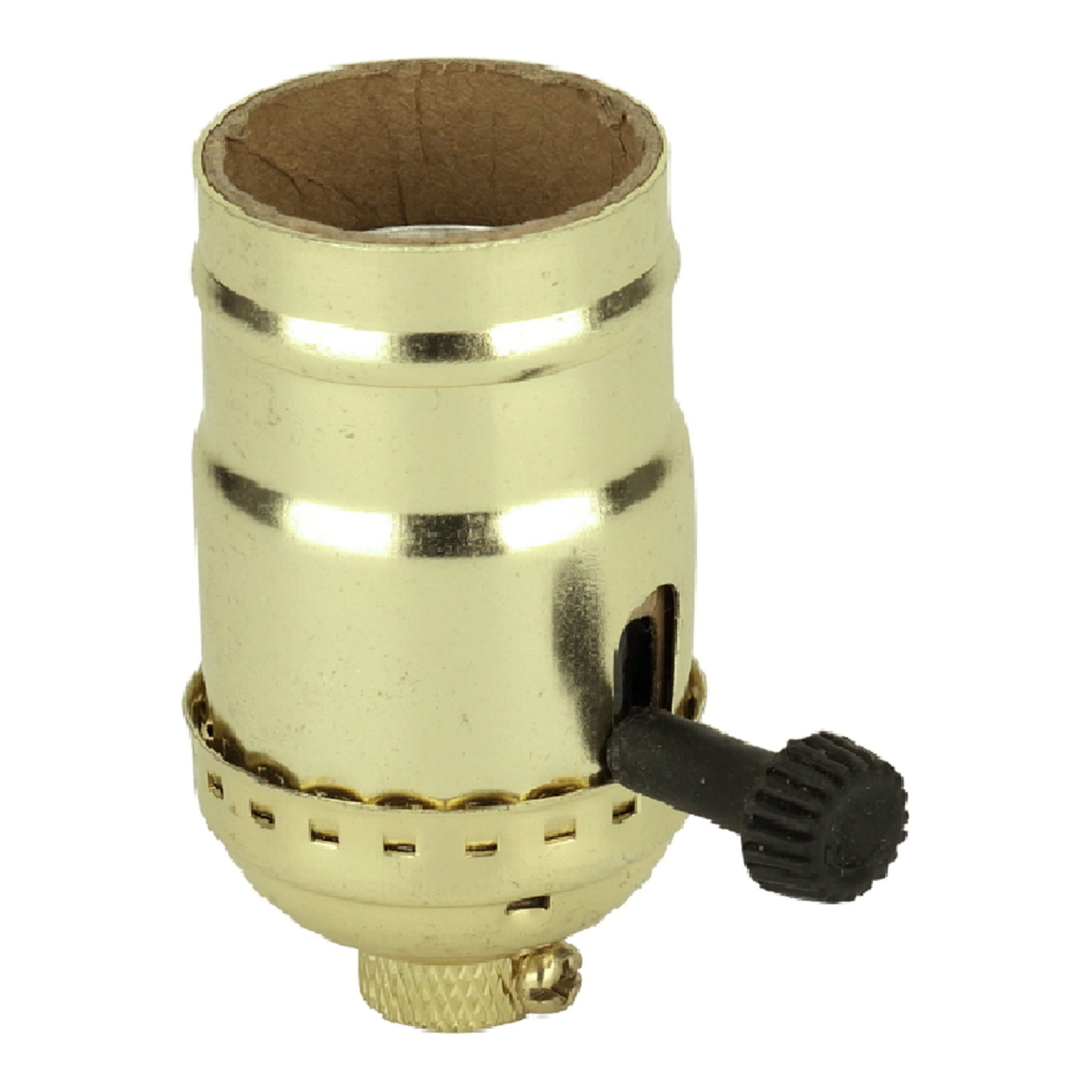 Aspen Creative 21301, 3-Way Lamp Socket with Turn Knob Switch, Polished ...