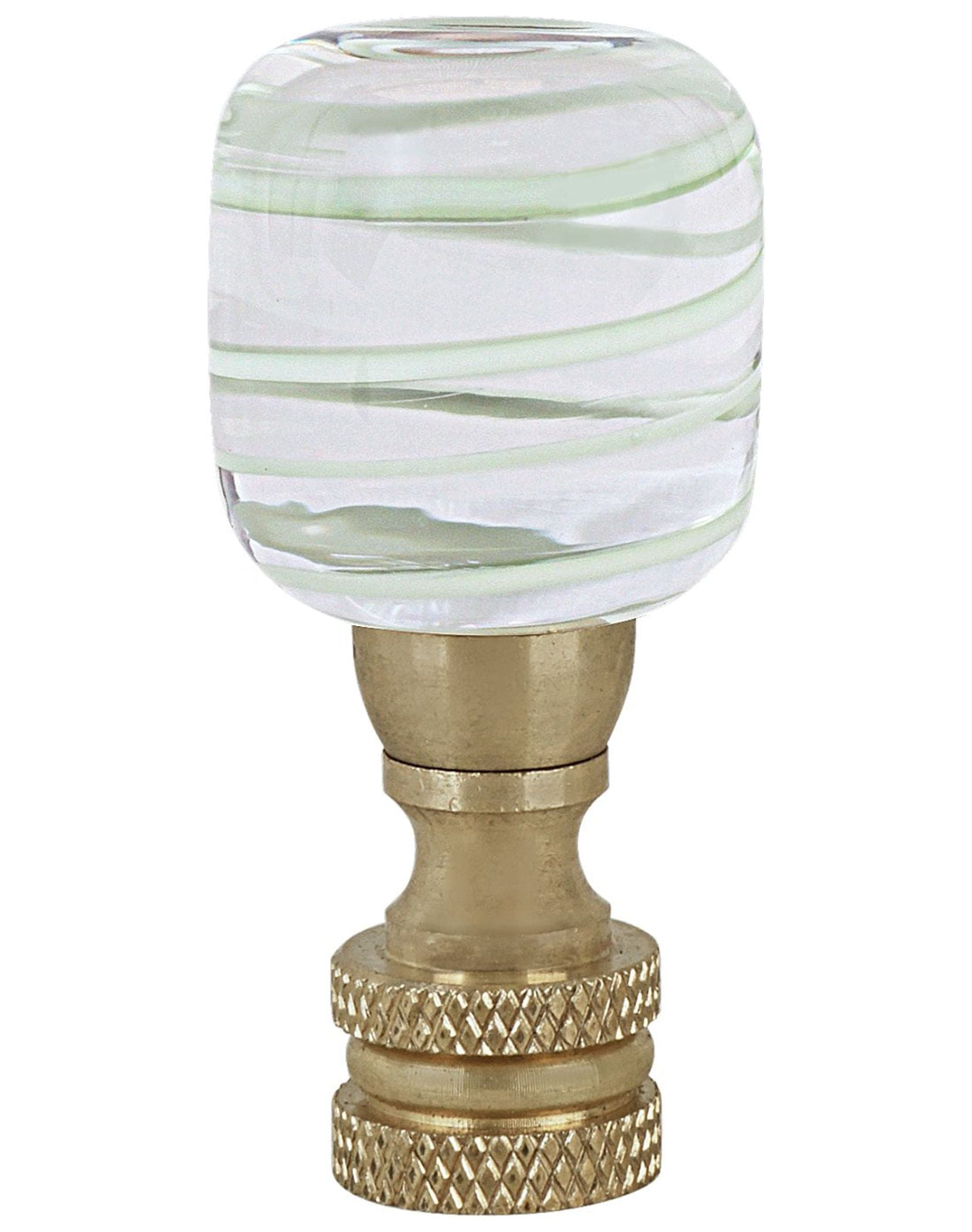 Aspen Creative 24024-11, Clear with Light Green Line Glass Lamp Finial ...