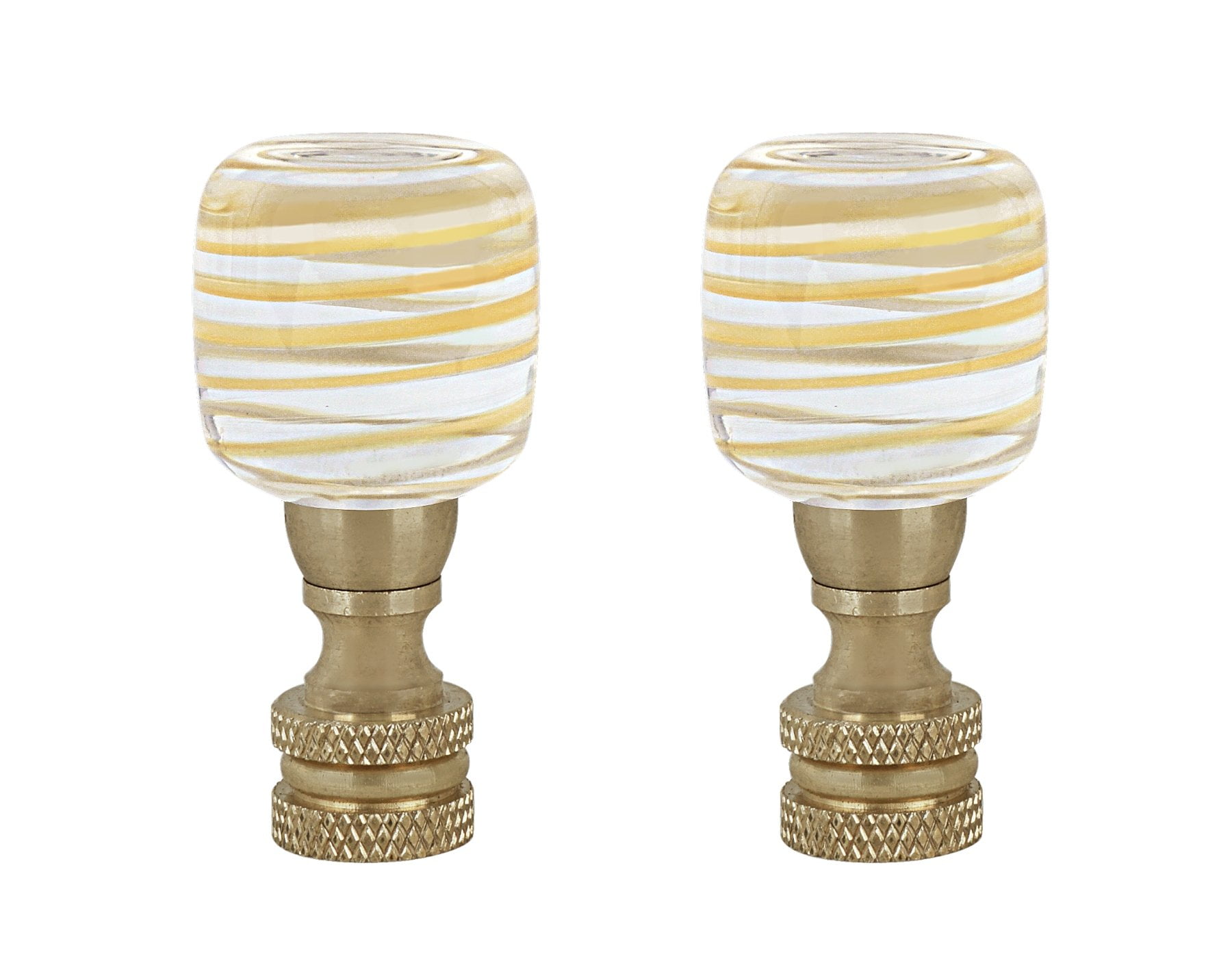 Aspen Creative 24024-22, Clear with Yellow Line Glass Lamp Finial in ...