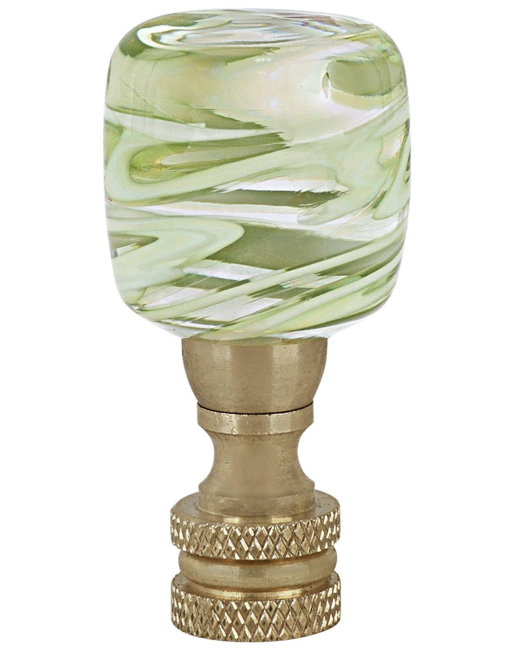 Aspen Creative 24026-41, Clear with Green Grain Glass Lamp Finial in ...