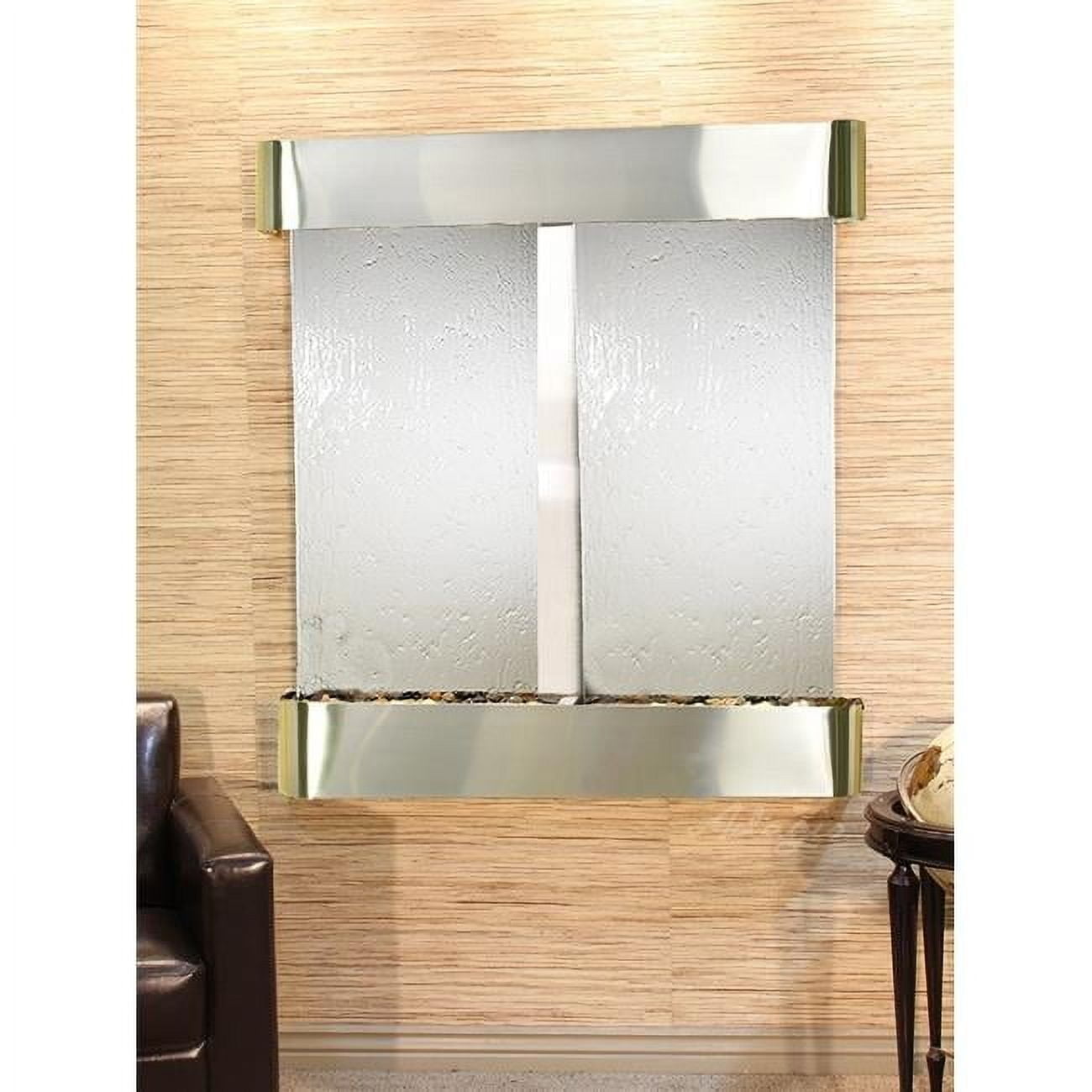 Aspen Falls Round Wall Fountain - Stainless Steel-Silver Mirror ...