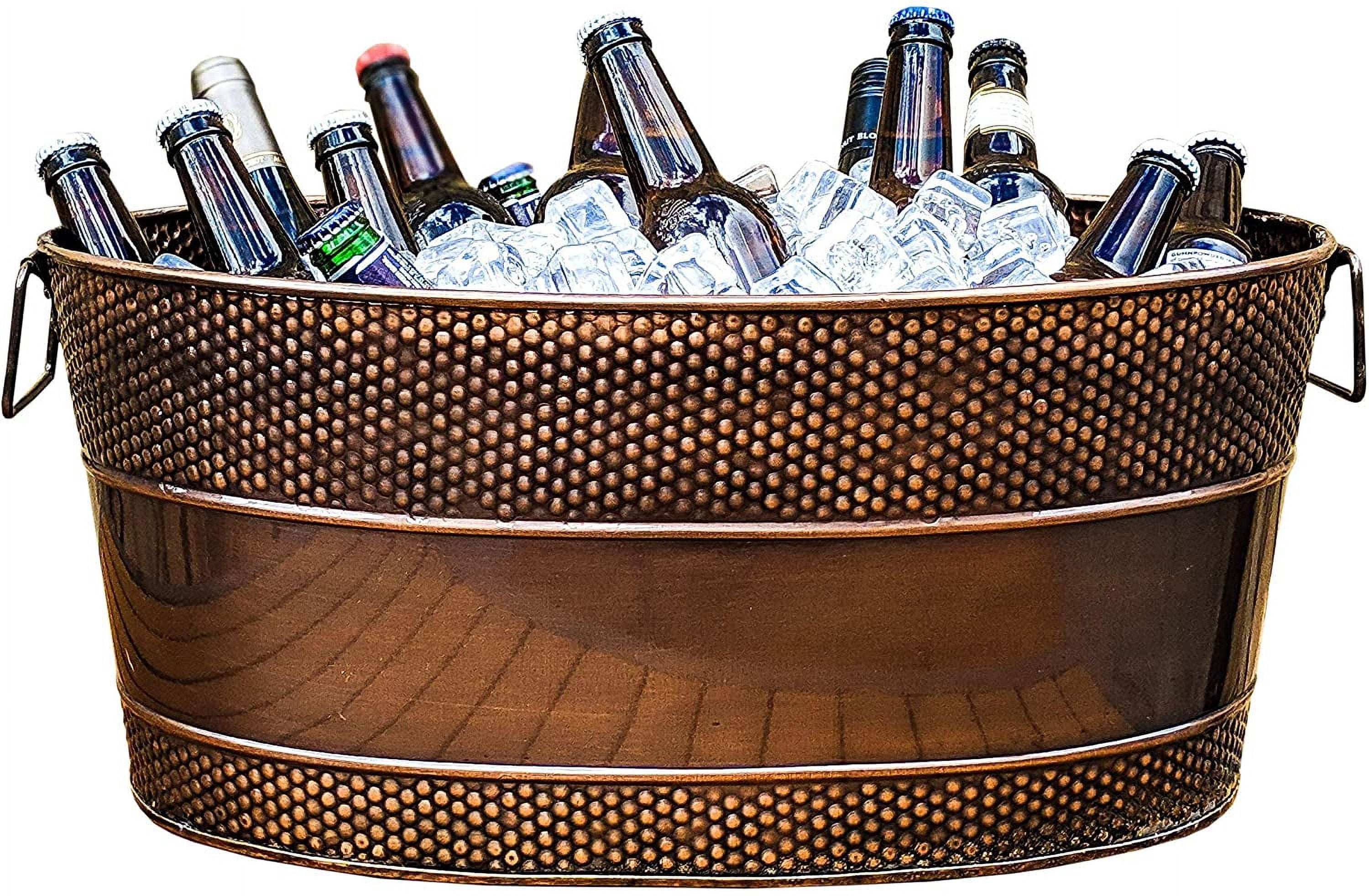 Aspen Galvanized Tub, Copper Finish Metal Ice and Drink Cooler for ...
