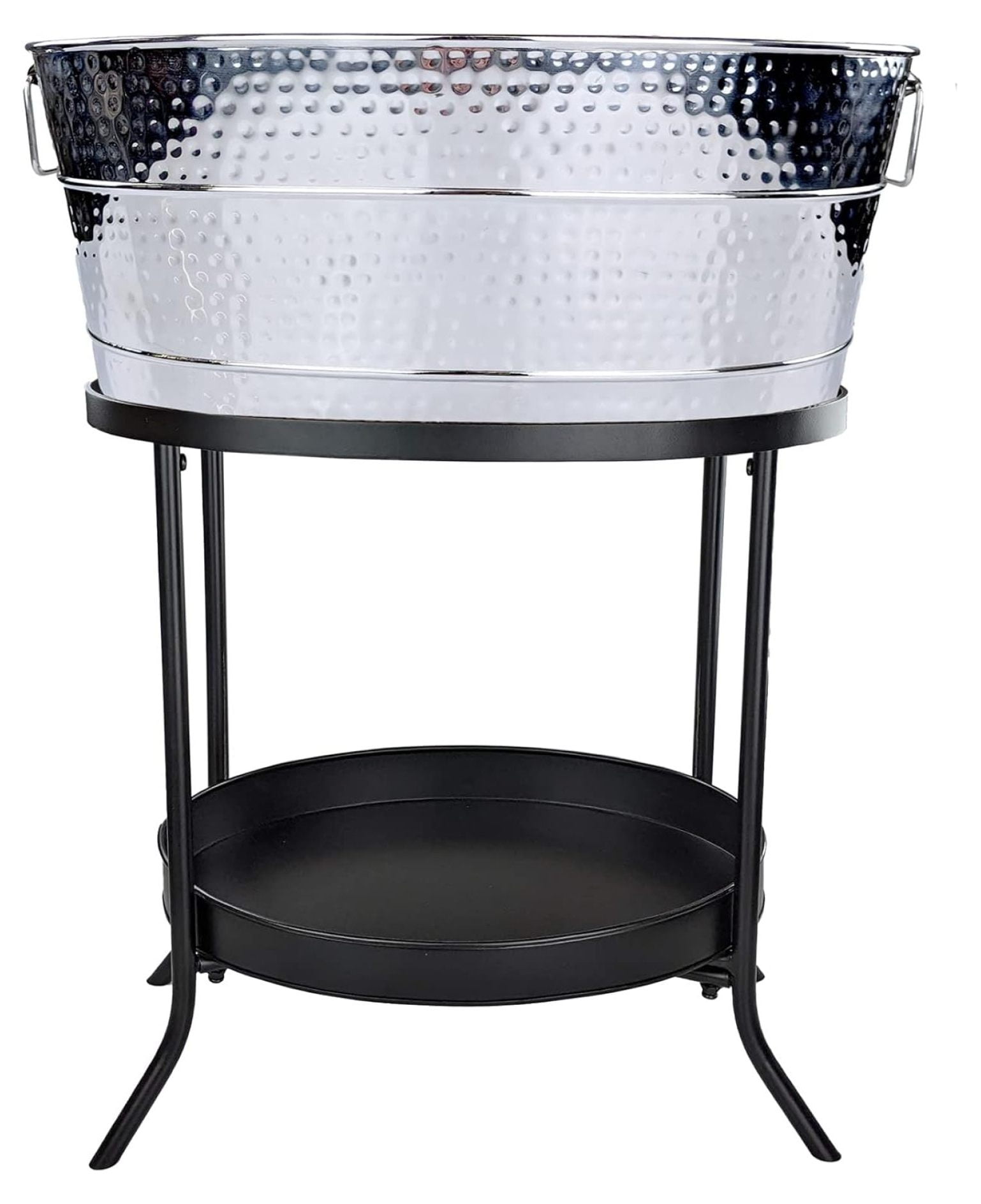 Aspen Hammered Stainless-Steel Beverage Tub, Ice and Drink Bucket with ...