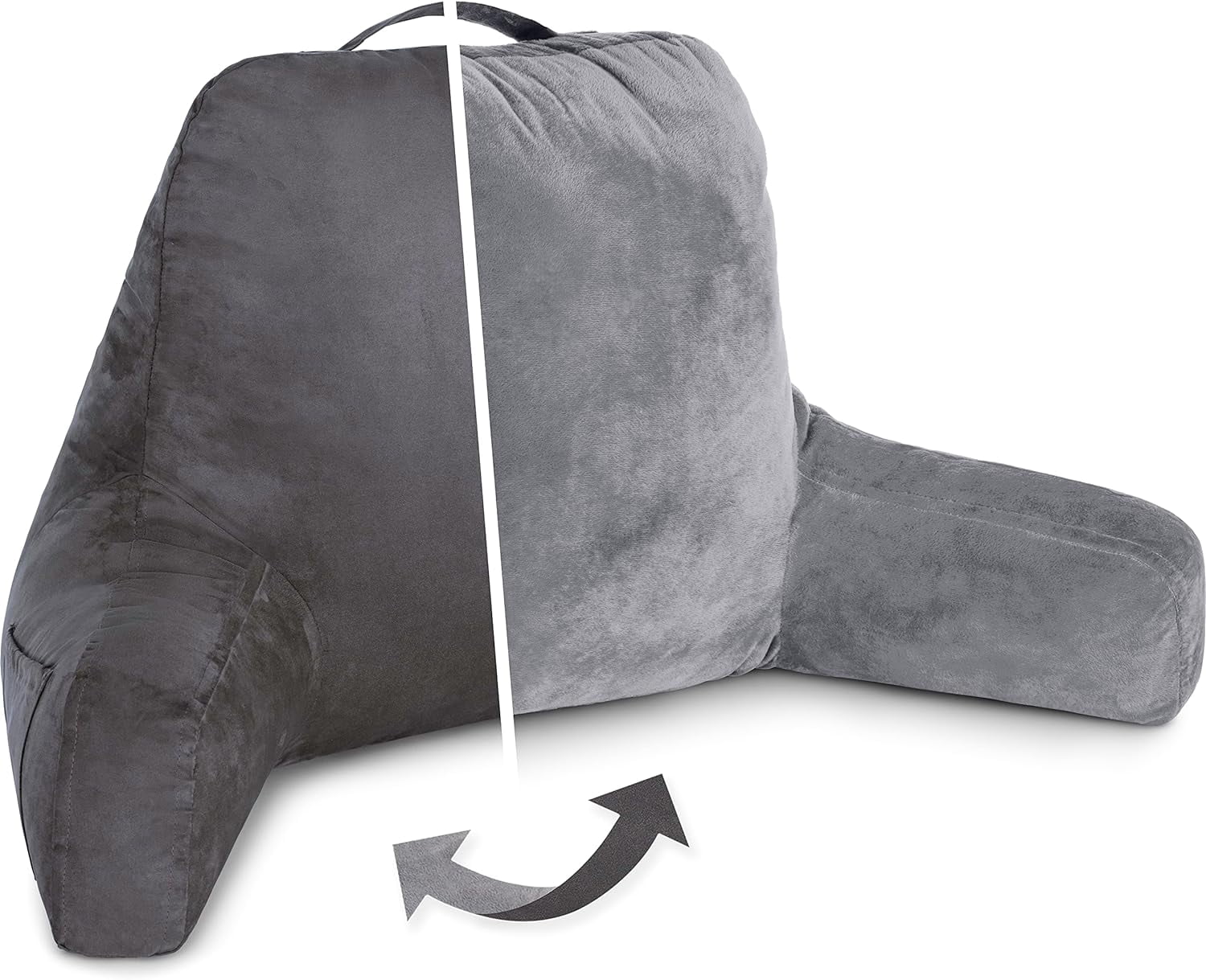 Aspen Iron Grey, Reading Pillow Bed Rest Chair, Two-Sided Reversible ...