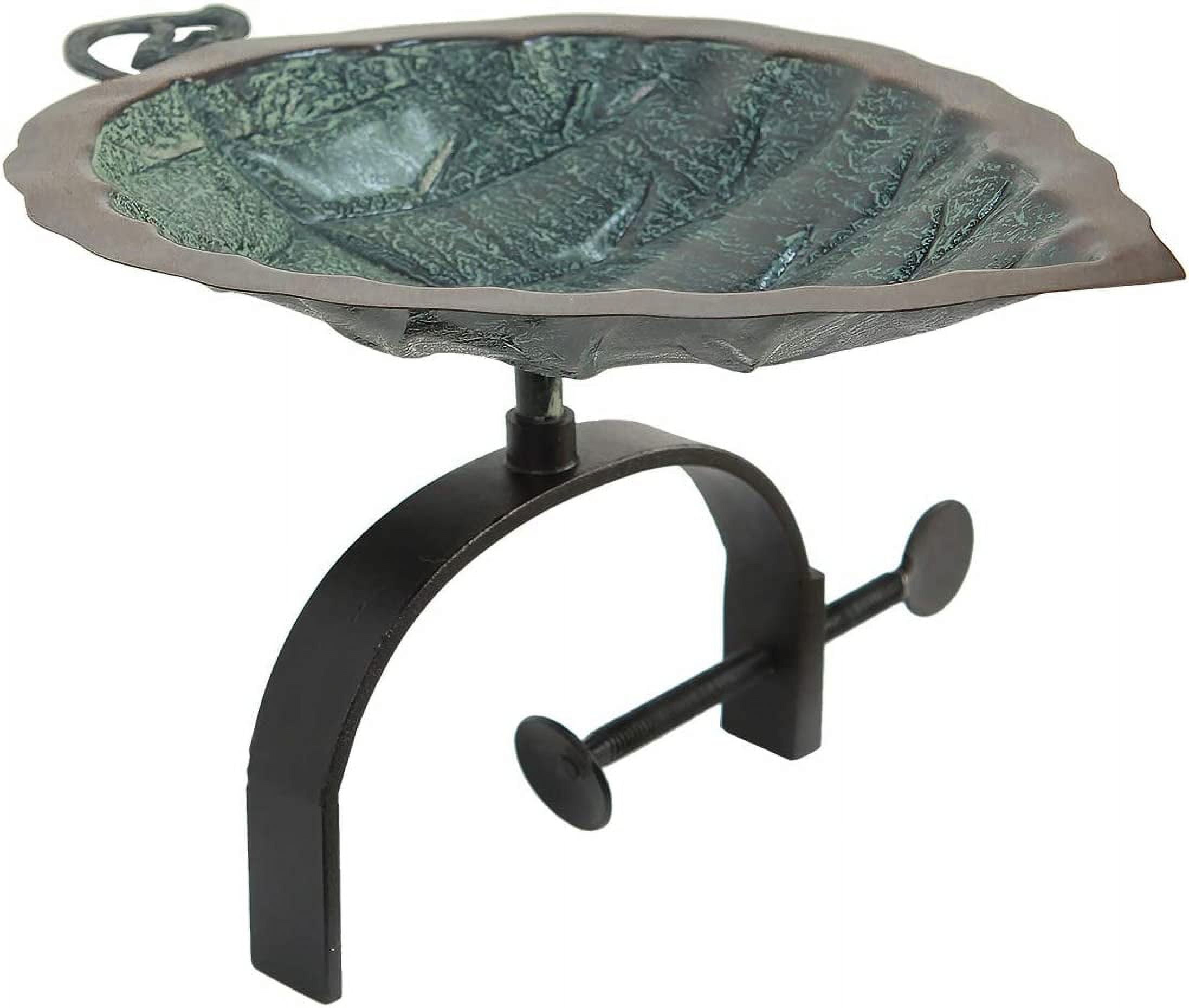 Aspen Leaf Bracket Railing Mount Birdbath, Copper, Verdi, Black - Walmart.com