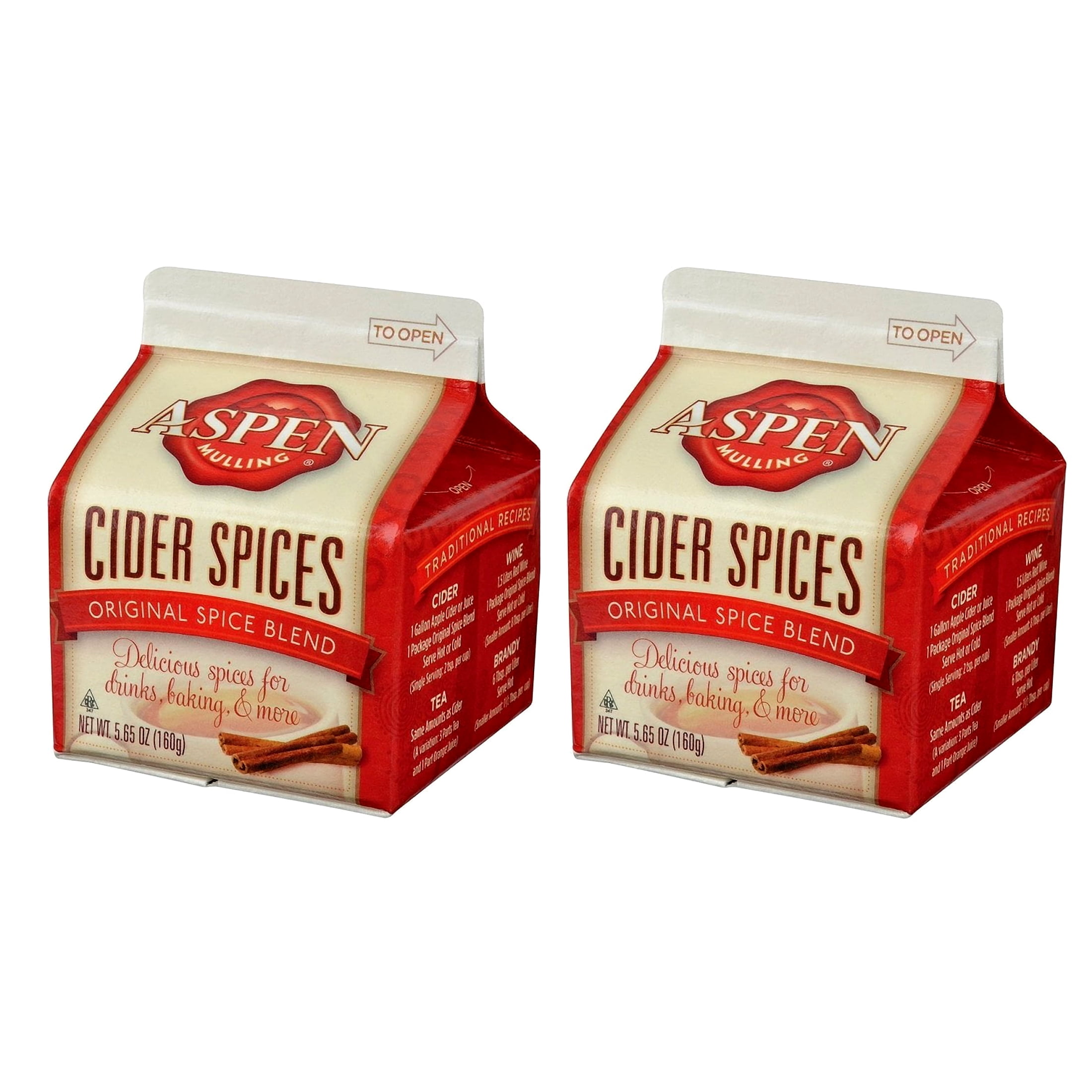 Aspen Mulling Cider Spices Seasoning - 2 Pack of 5.65 oz Cartons ...